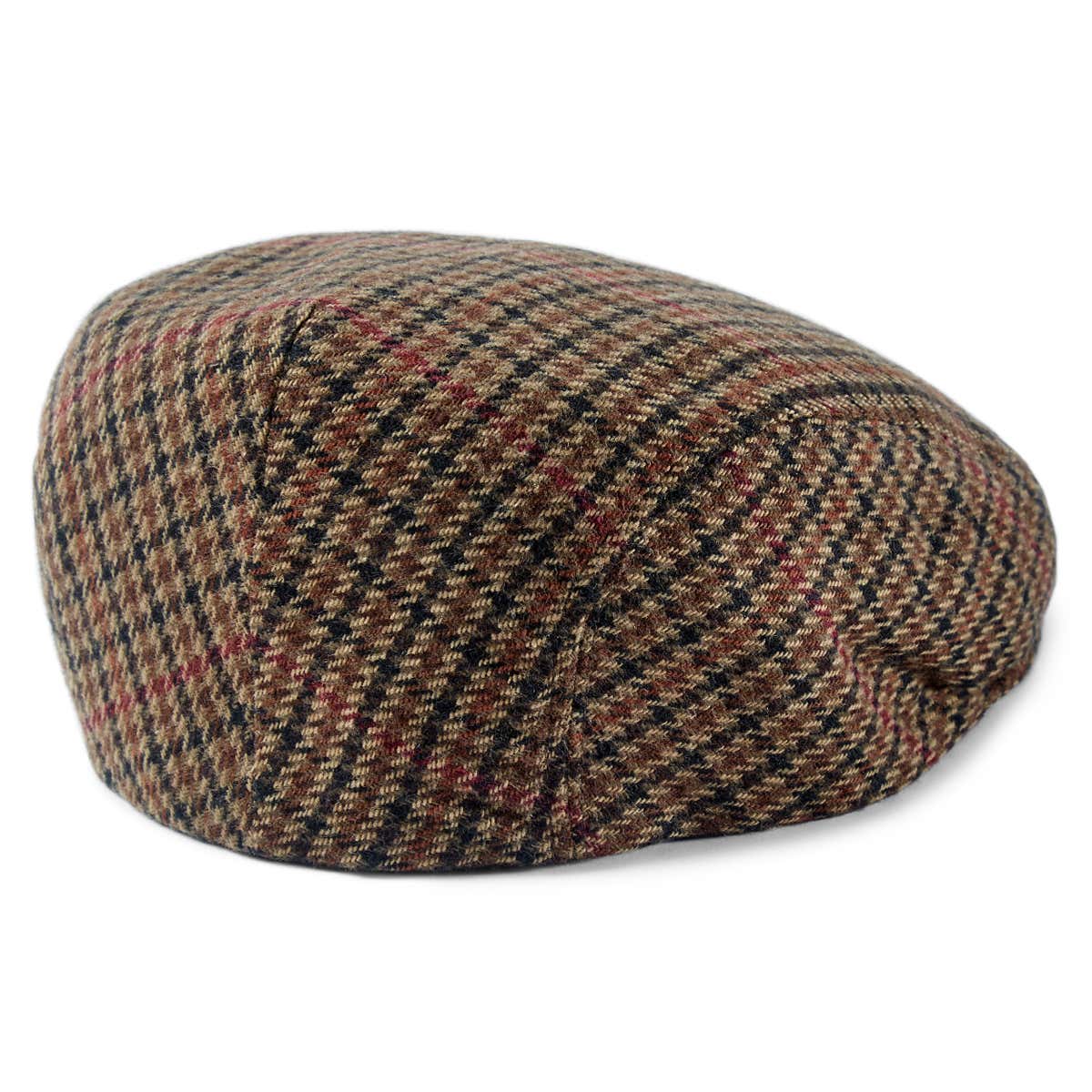 Fido | True & Light Brown Houndstooth Flat Cap | In stock! | Fawler