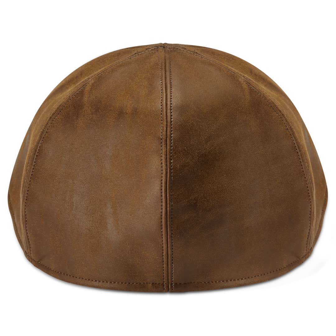 Moda | Light Brown Vegan Leather Flat Cap | In stock! | Fawler