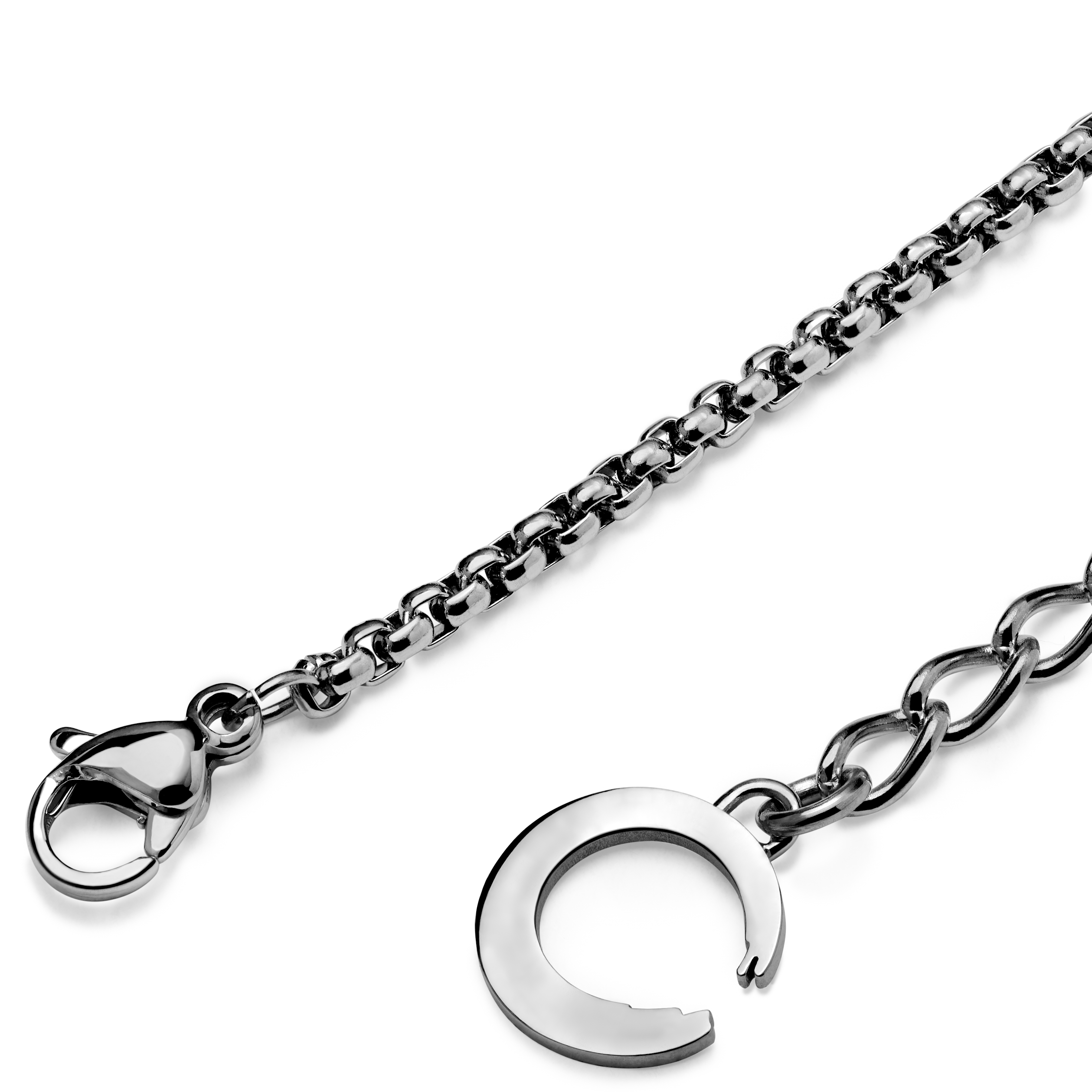 Fahrenheit | Silver-Tone Stainless Steel Melting Cross Box Chain ...
