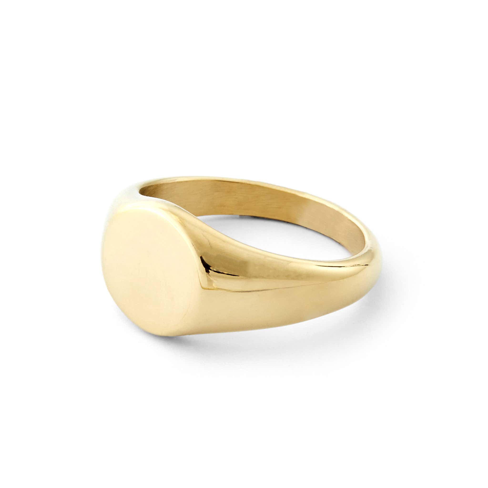 Gold-Tone Round Signet Ring | In stock! | Lucleon
