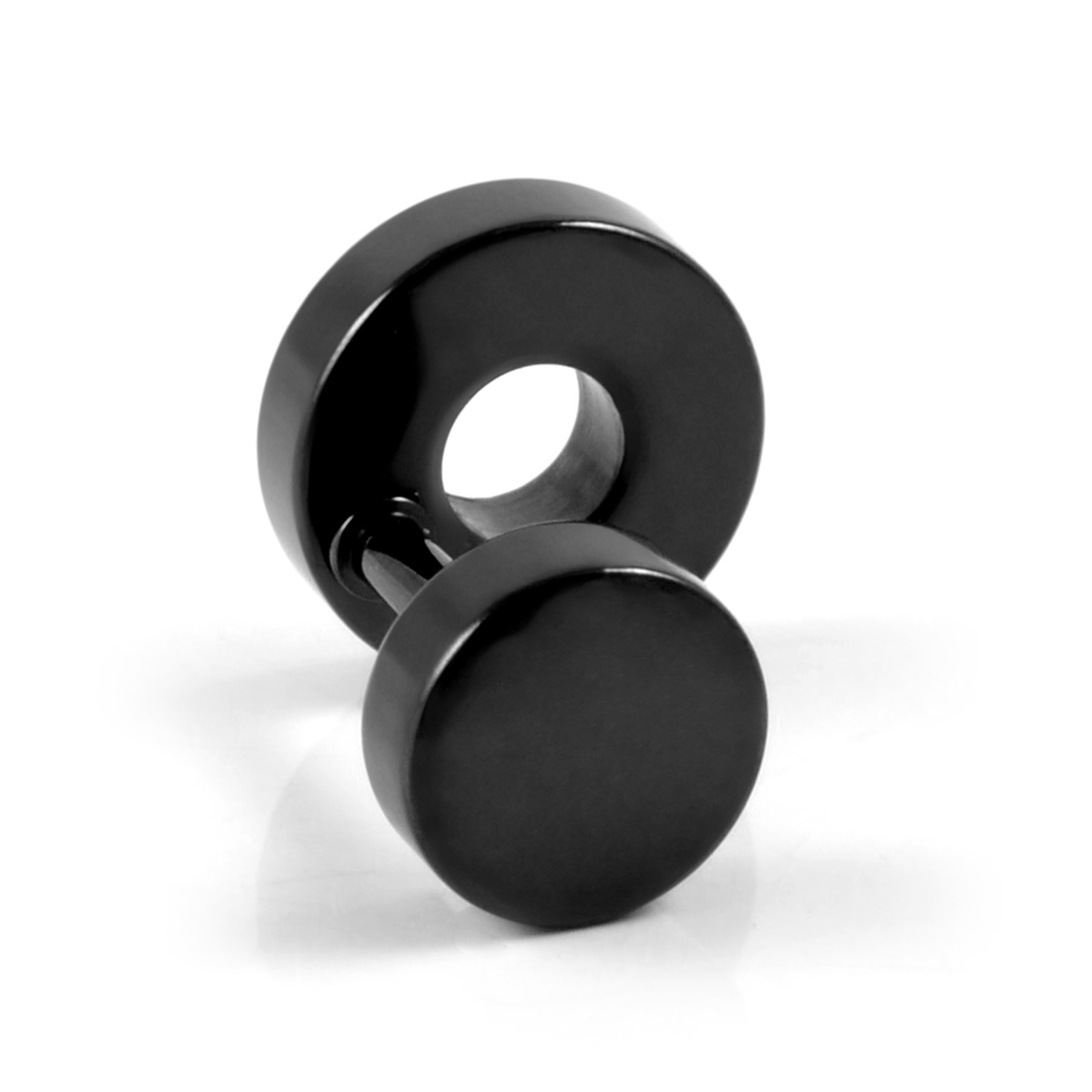 8mm Cirkel Sort Stud Ørering | På lager! | Lucleon