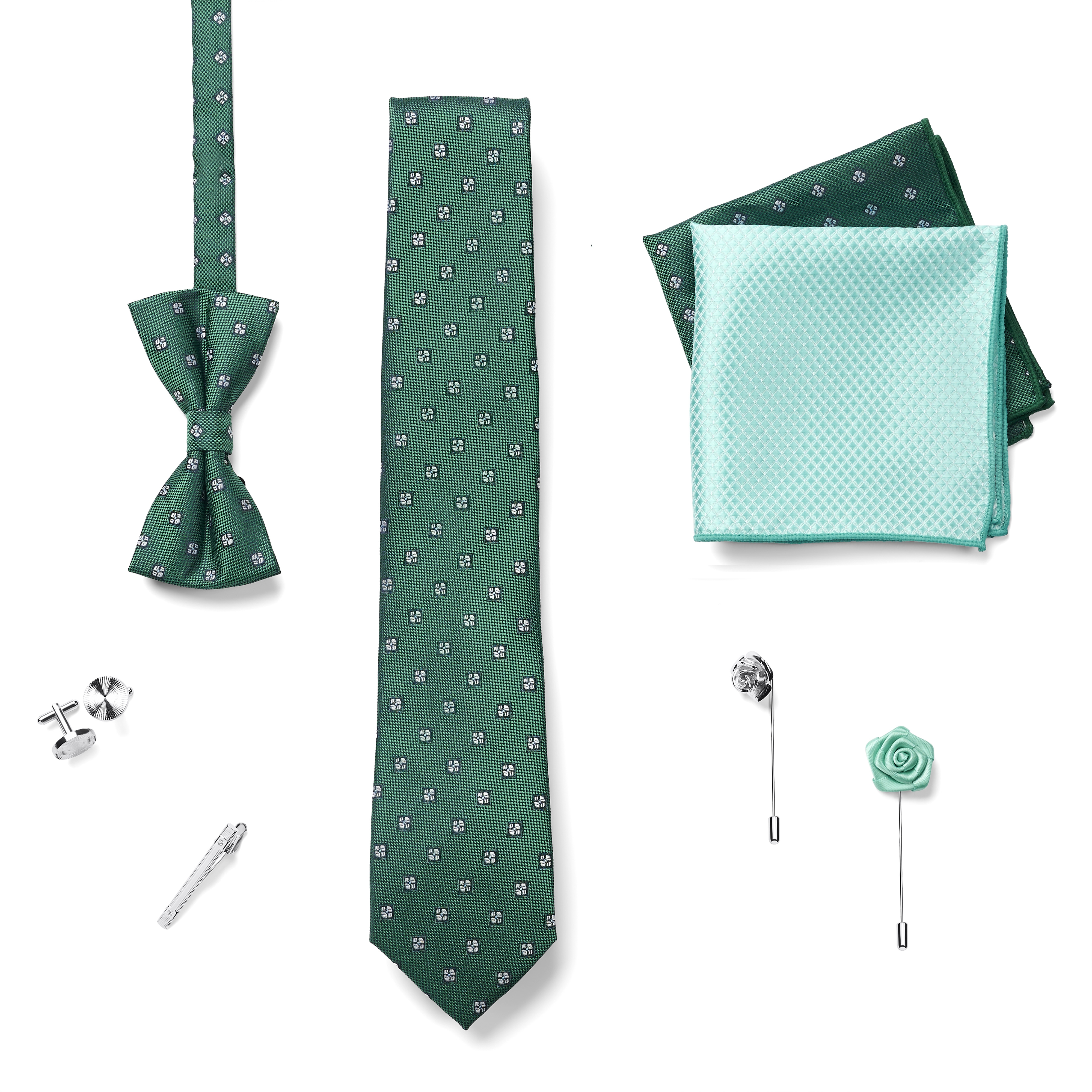 Suit Accessory Gift Box | Mint Green Diamond-Patterned Set. | In stock ...