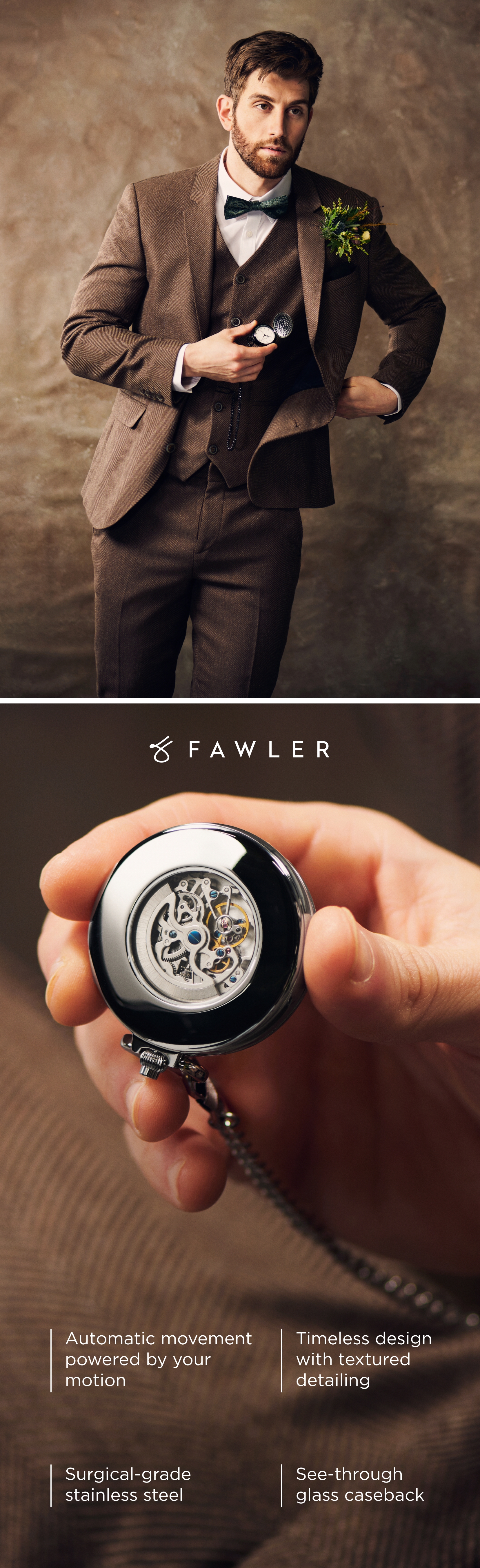 Shop gorgeous vintage-style pocket watches with modern movements