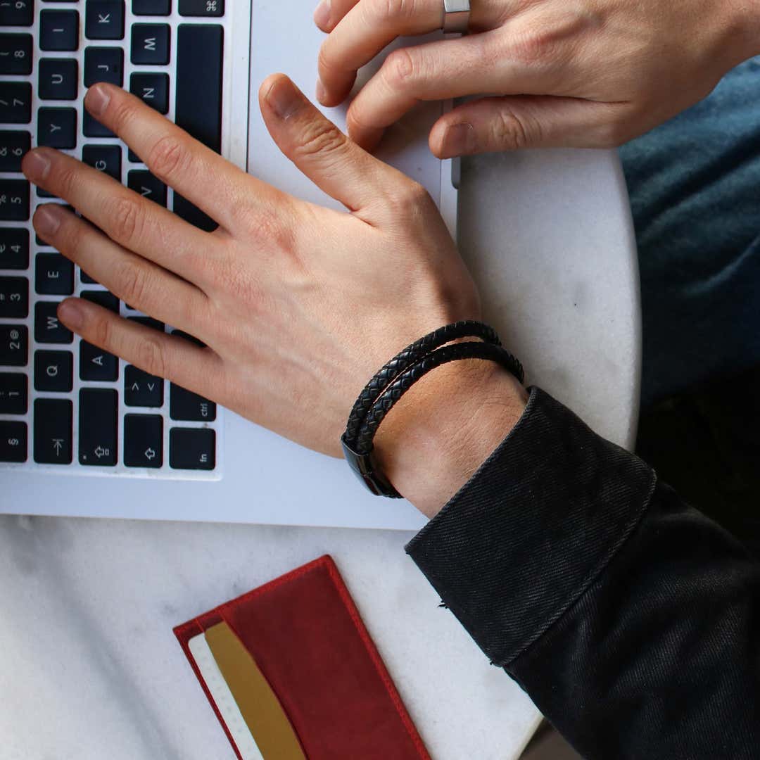 Pulseira Dupla Preta Trançada | Em stock! | Fort Tempus