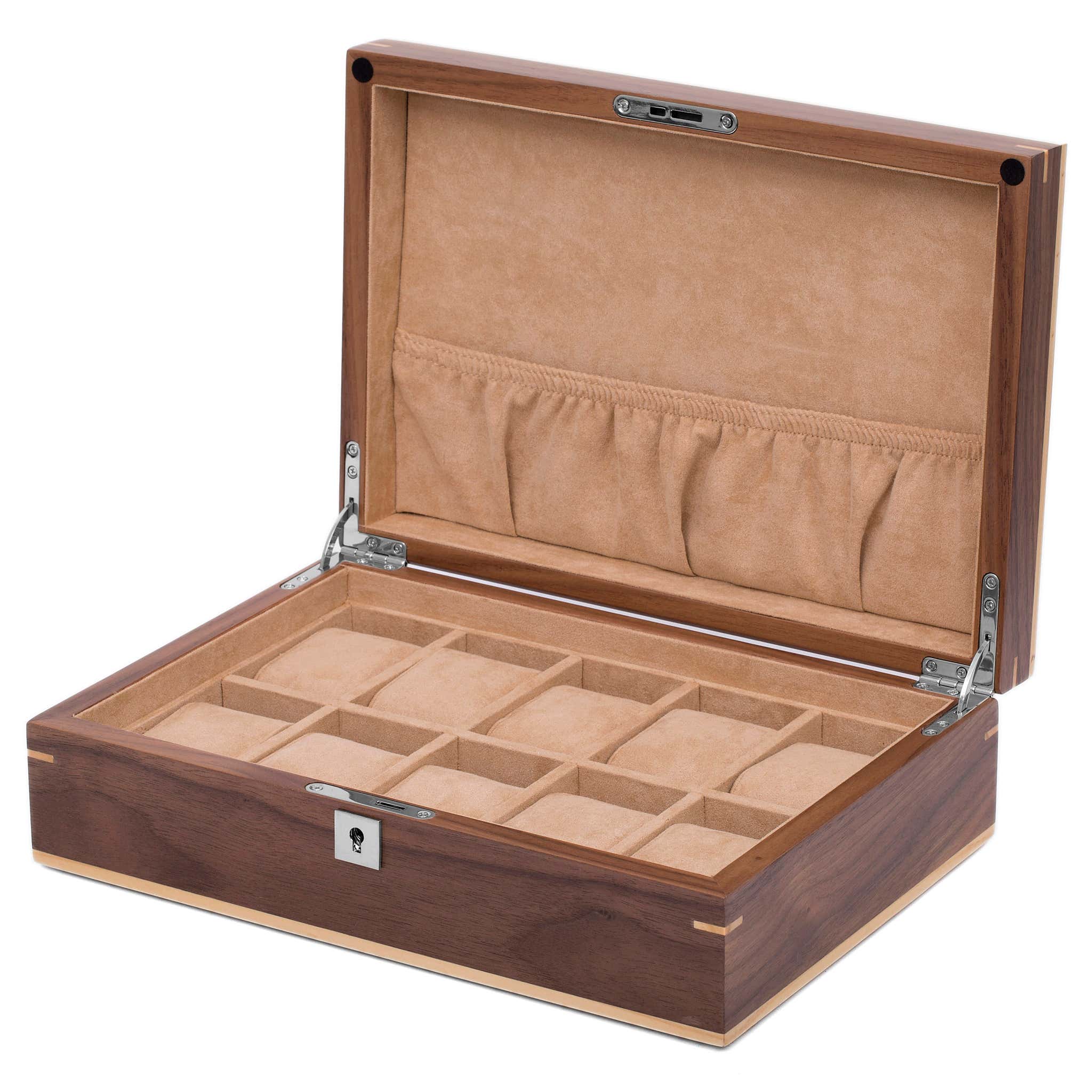 Walnut Wooden Watch Box - 10 Watches | In stock! | Warren Asher