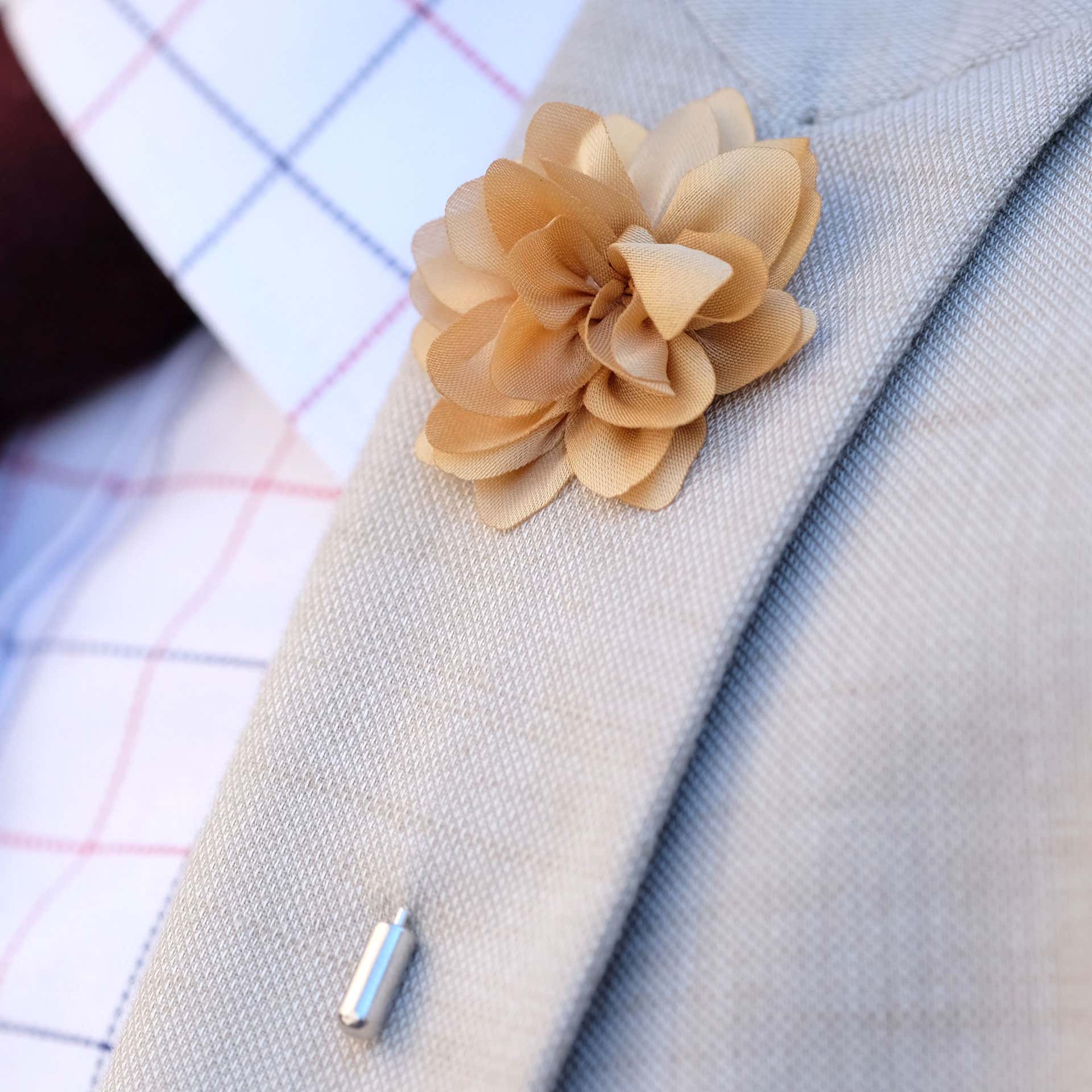 Tan Flower Lapel Pin | In stock! | Warren Asher