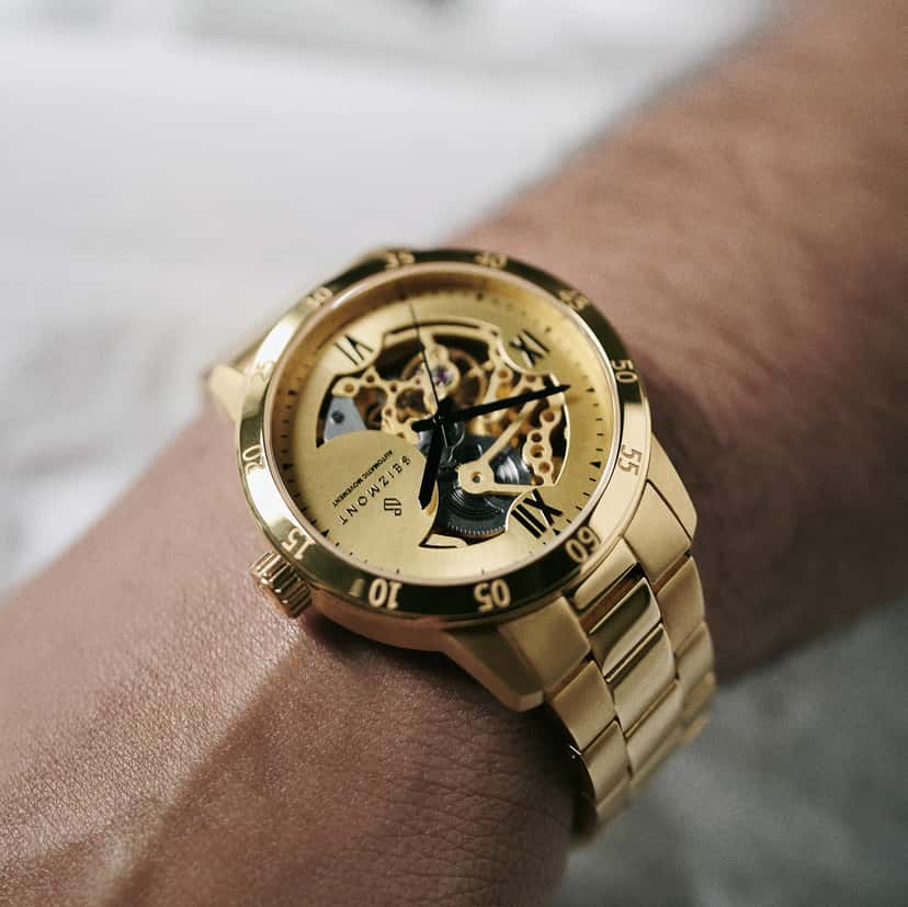 Dante II | Gold-tone Skeleton Watch | In stock! | Seizmont