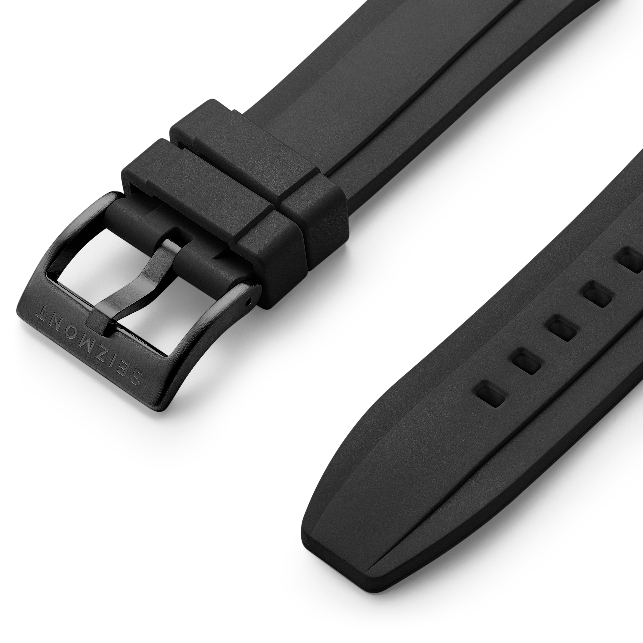 Black 22 mm Quick-Release Rubber Strap | In stock! | Seizmont