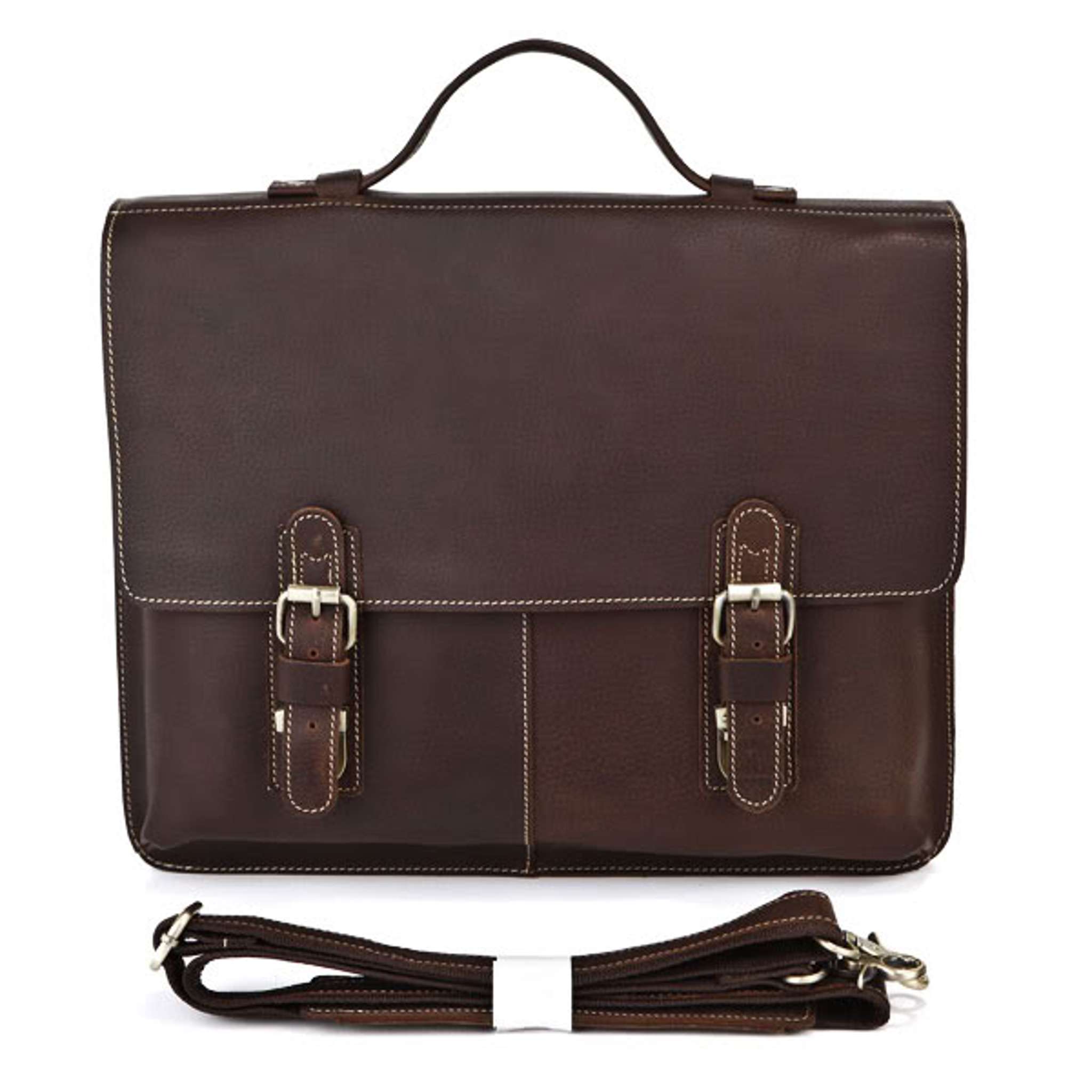 Dark Brown Student Leather Bag | In stock! | Delton Bags