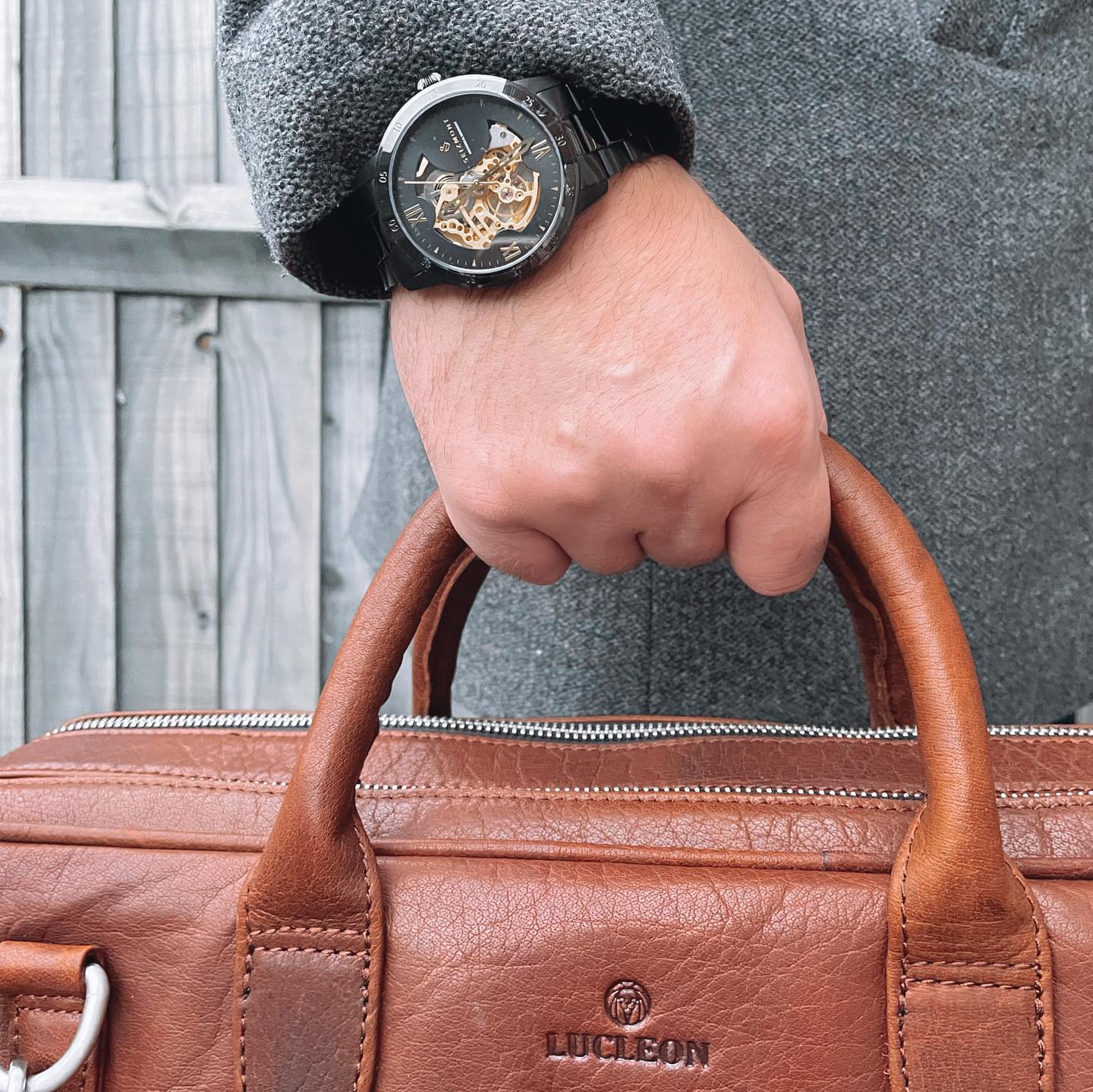 Dante II | Black Skeleton Watch with Gold-tone Movement | In stock ...