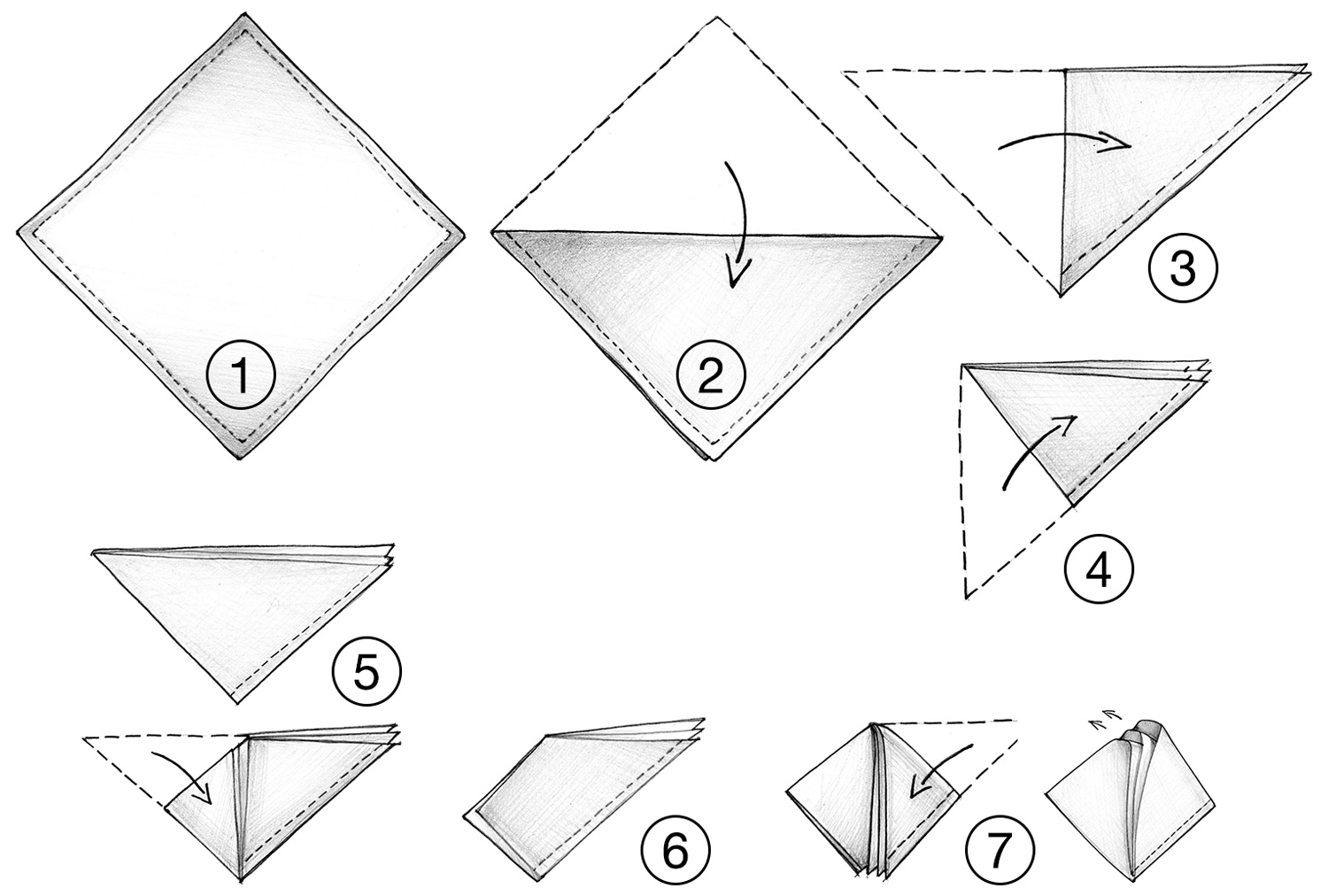 The Wave Pocket Square Fold