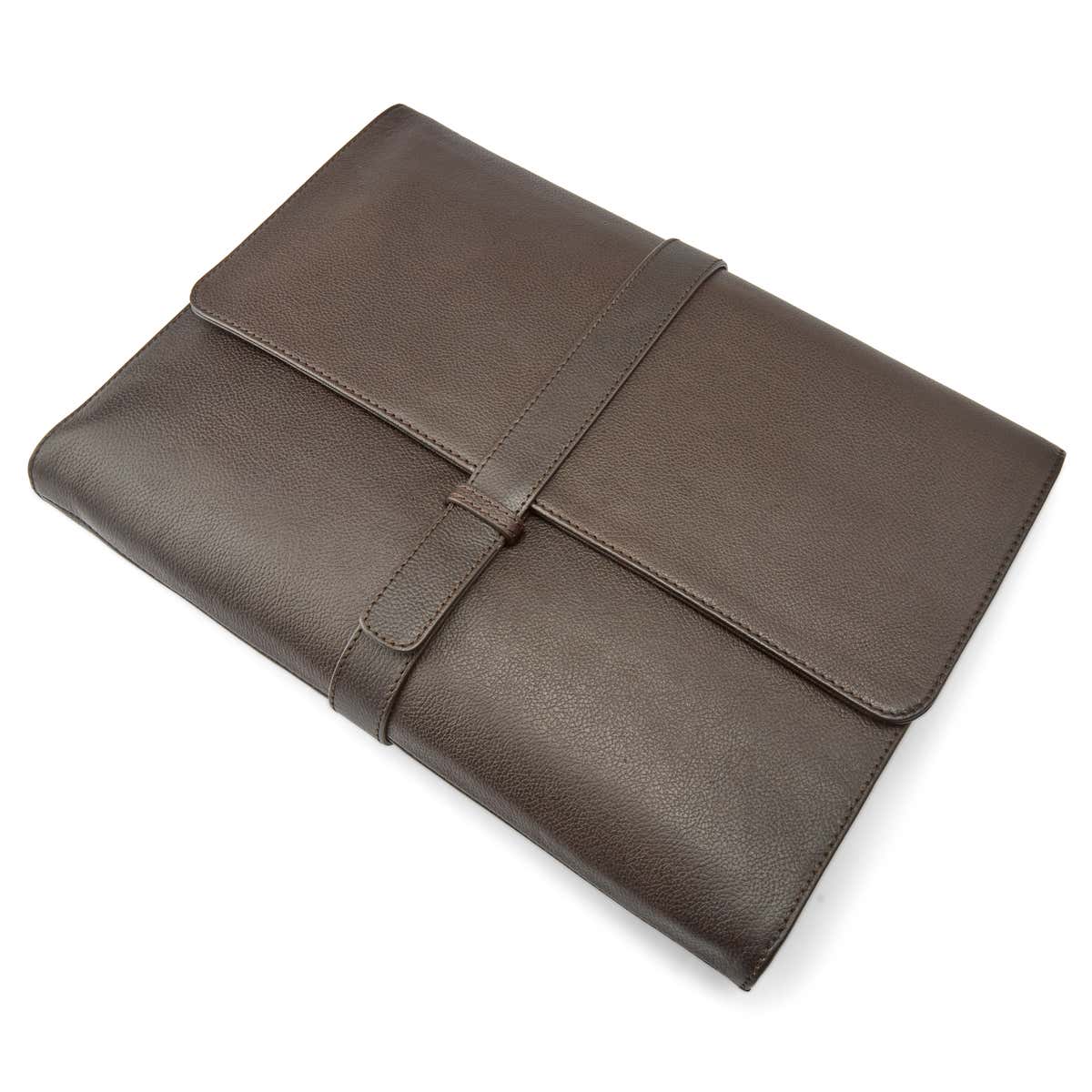 13" Dark Brown Leather Laptop Case | In stock! | Lucleon