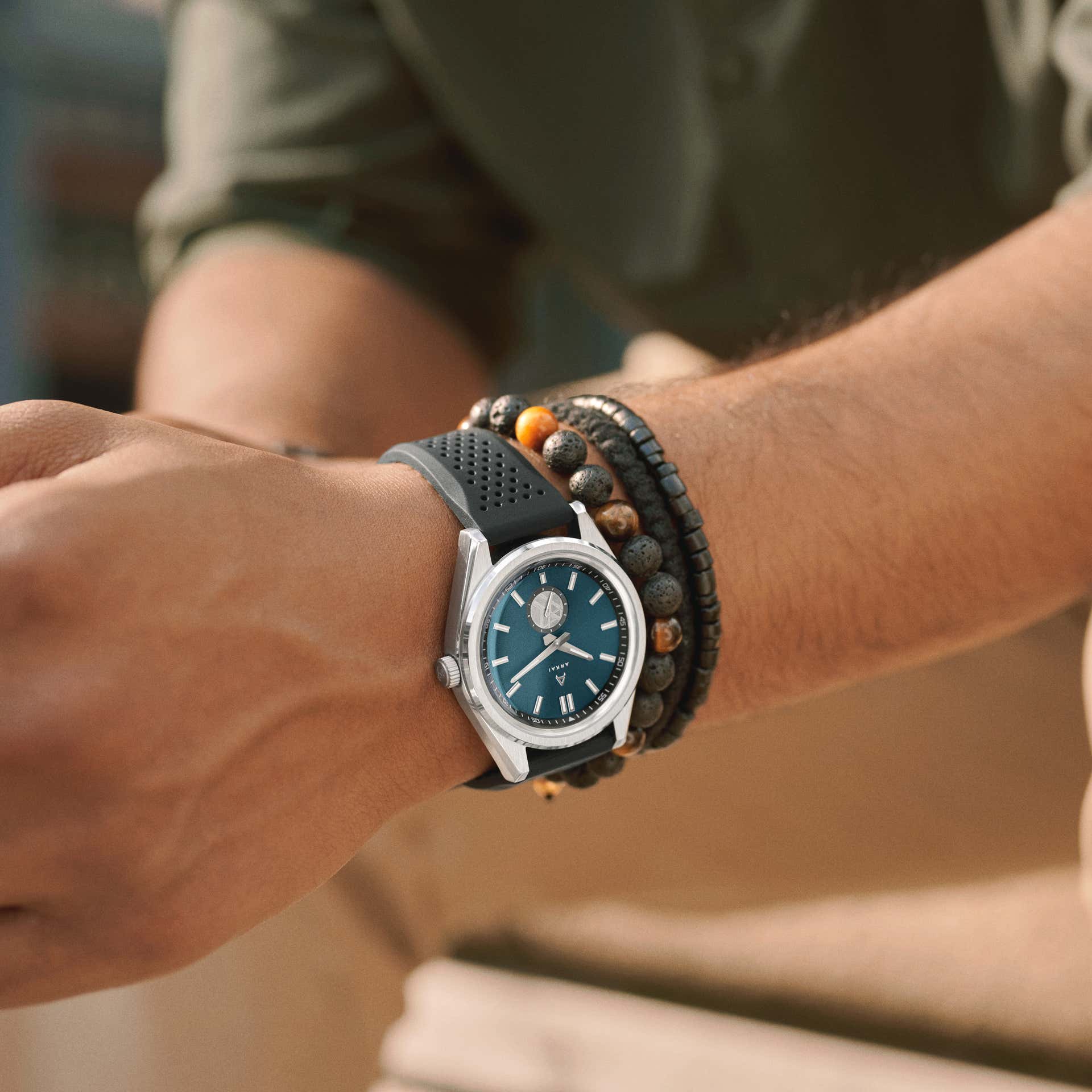 Mond | Silver-tone Stainless Steel and Blue Meteorite Watch | In stock ...