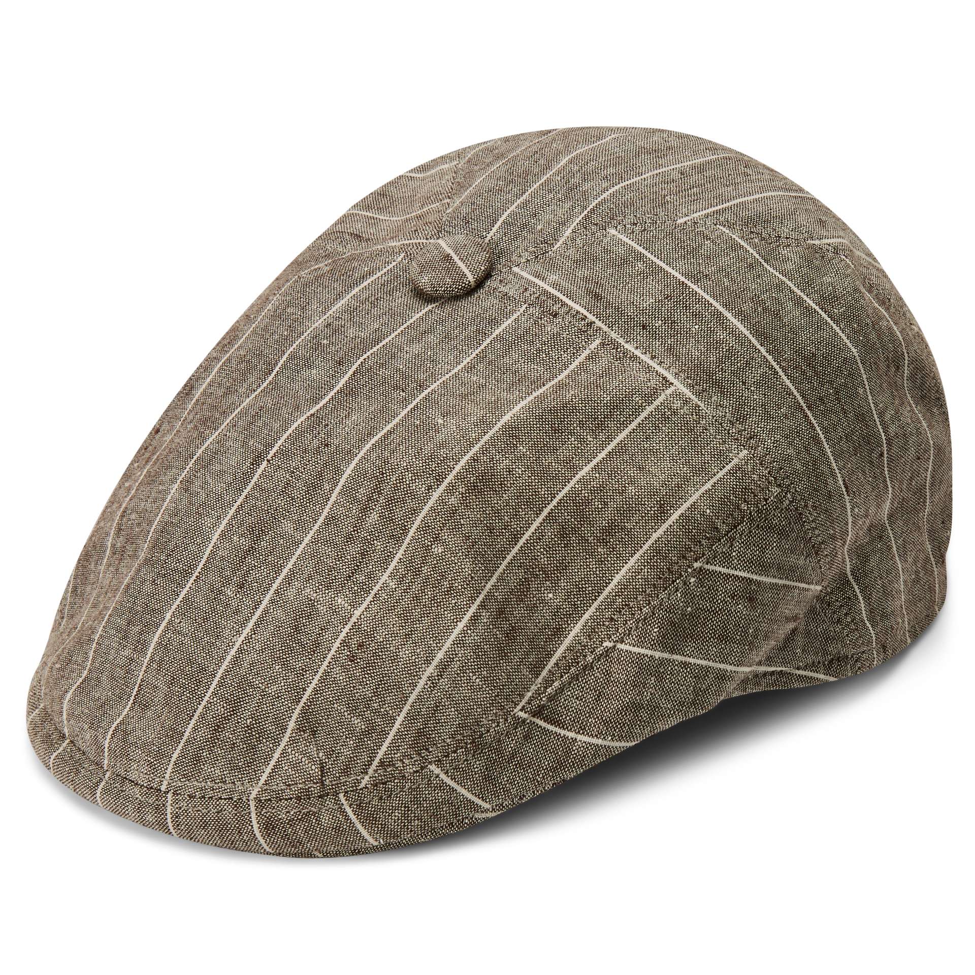Moda | Dark Earth & White Striped Flat Cap | In stock! | Fawler
