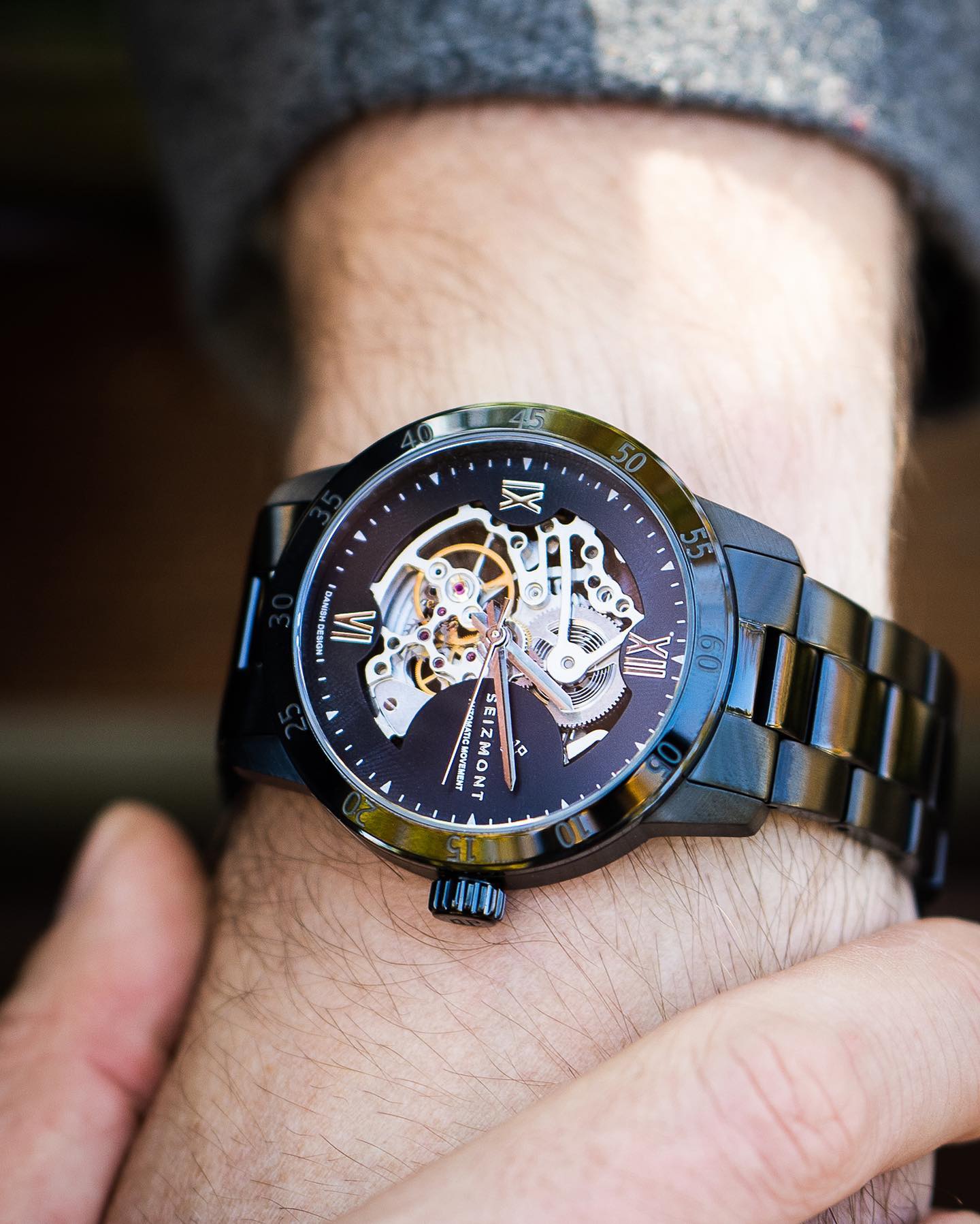 Dante II | Black Skeleton Watch with Carbon Fibre Dial | In stock ...