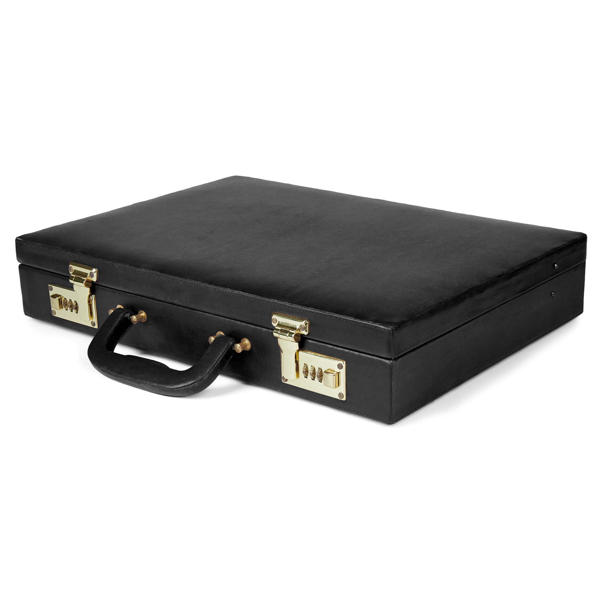 Black Buffalo Leather Briefcase | In stock! | Collin Rowe