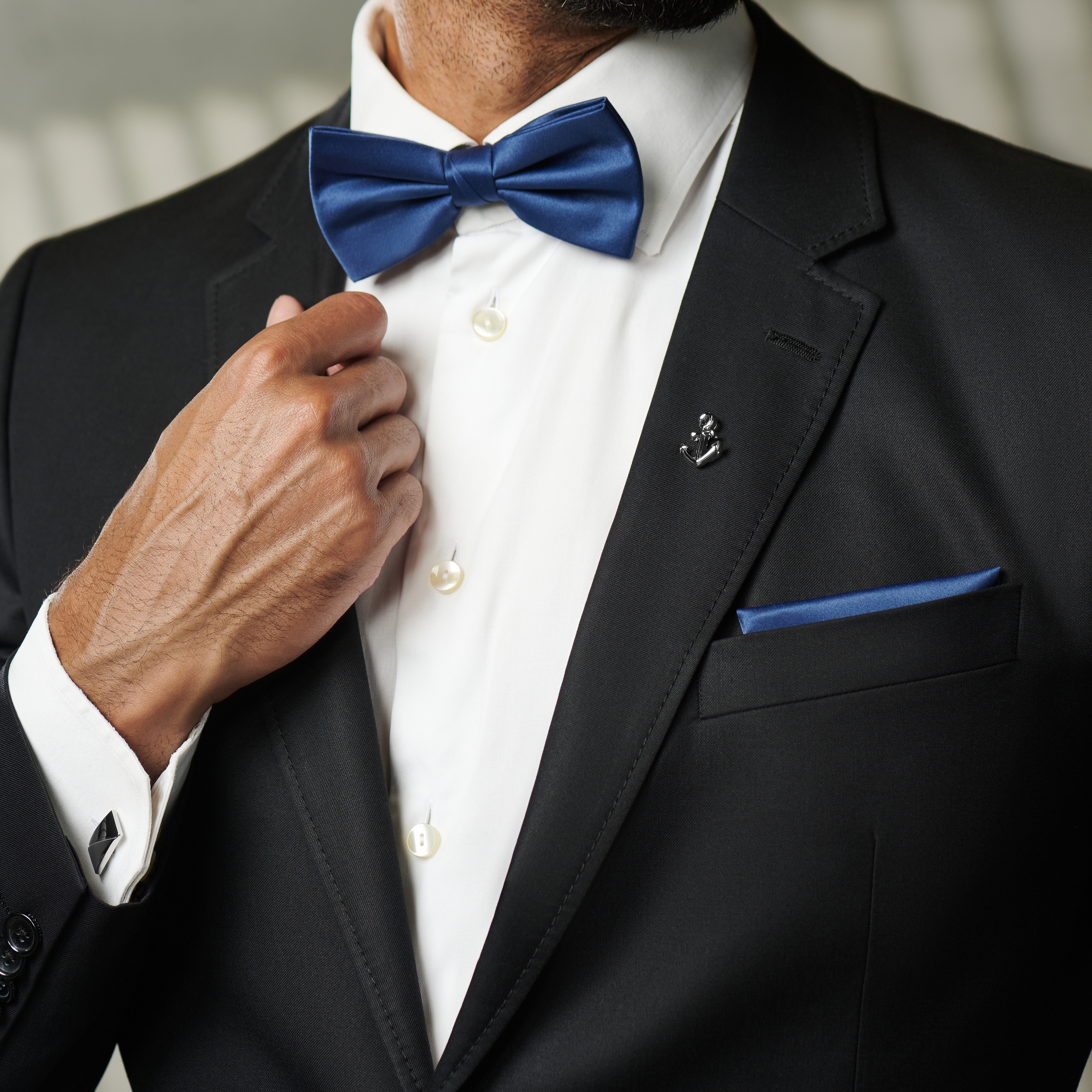 Suit Accessory Gift Box | Navy Blue, Black & Silver-Tone Set | In stock ...