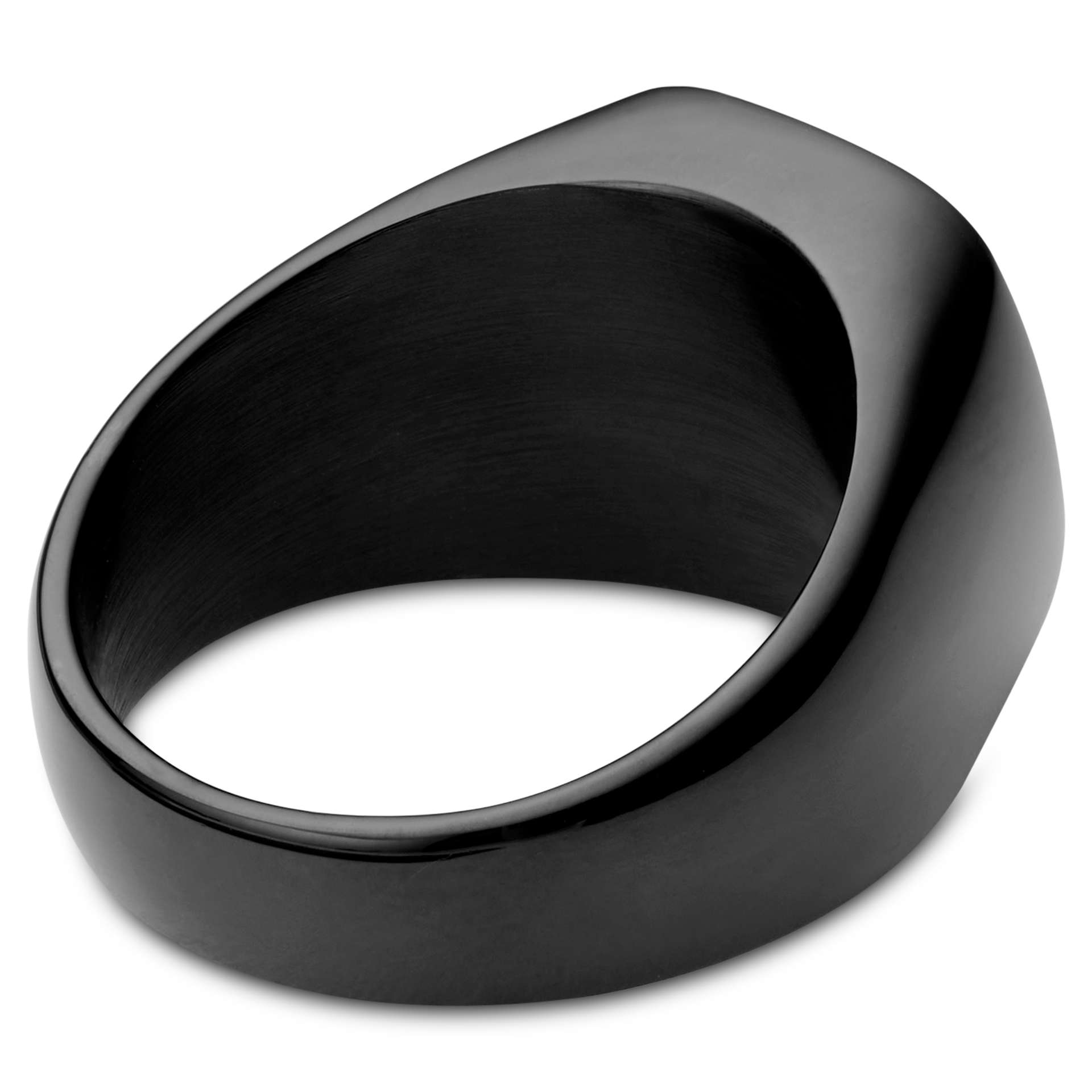Gravel | Gunmetal Stainless Steel With Howlite Signet Ring | In stock ...