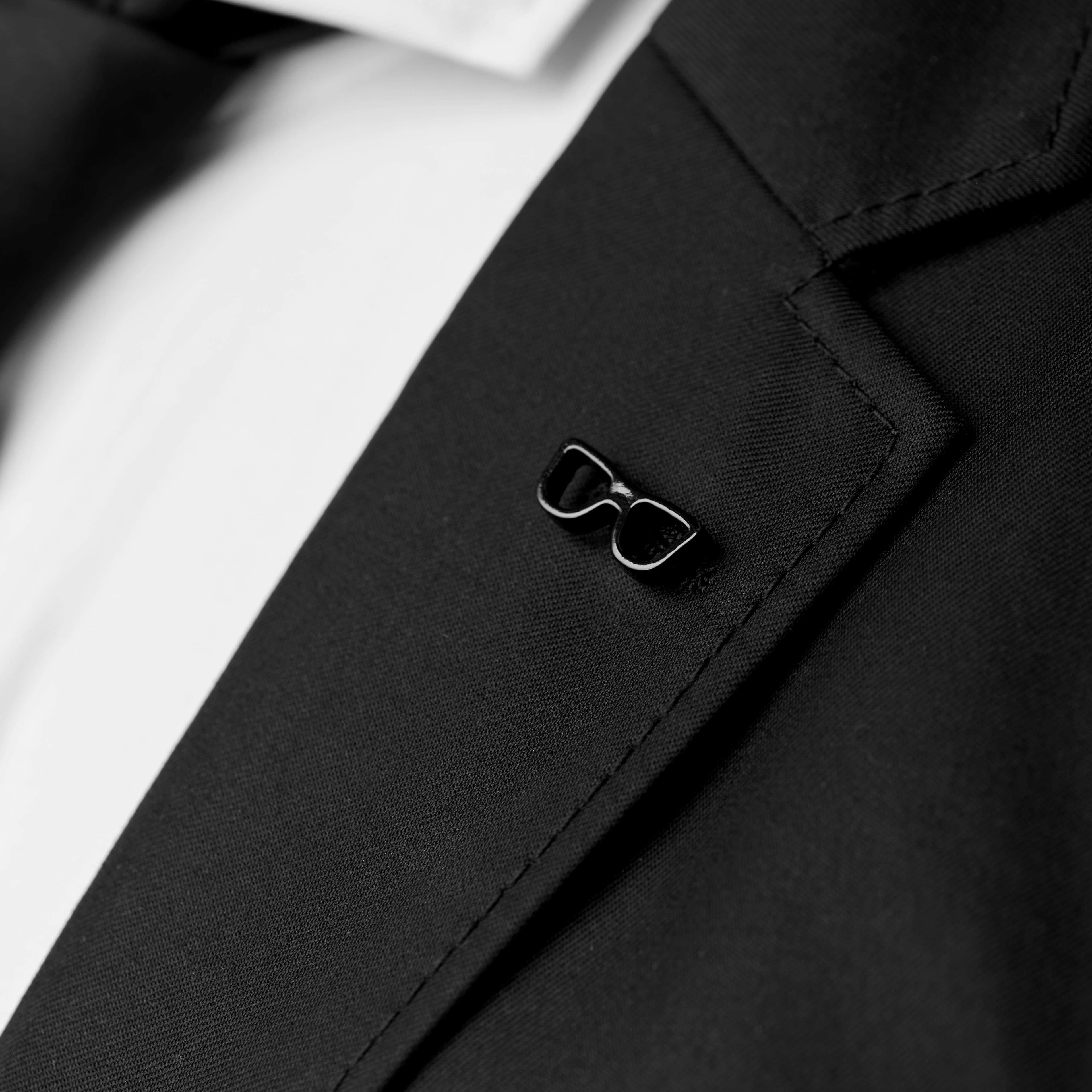 Black Nerdy Glasses Lapel Pin In Stock Warren Asher