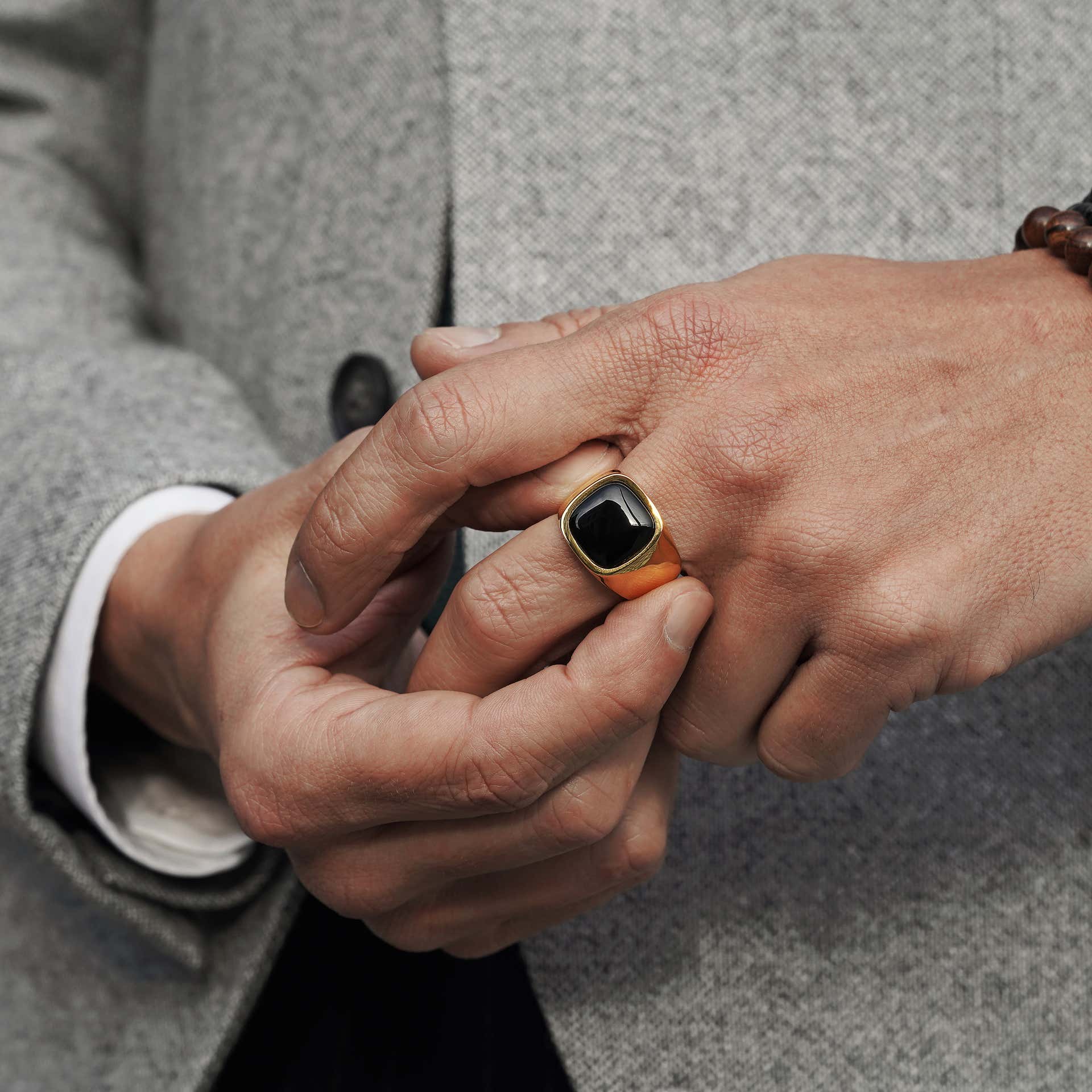 Len Gold-Tone Gravel Ring | In stock! | Lucleon