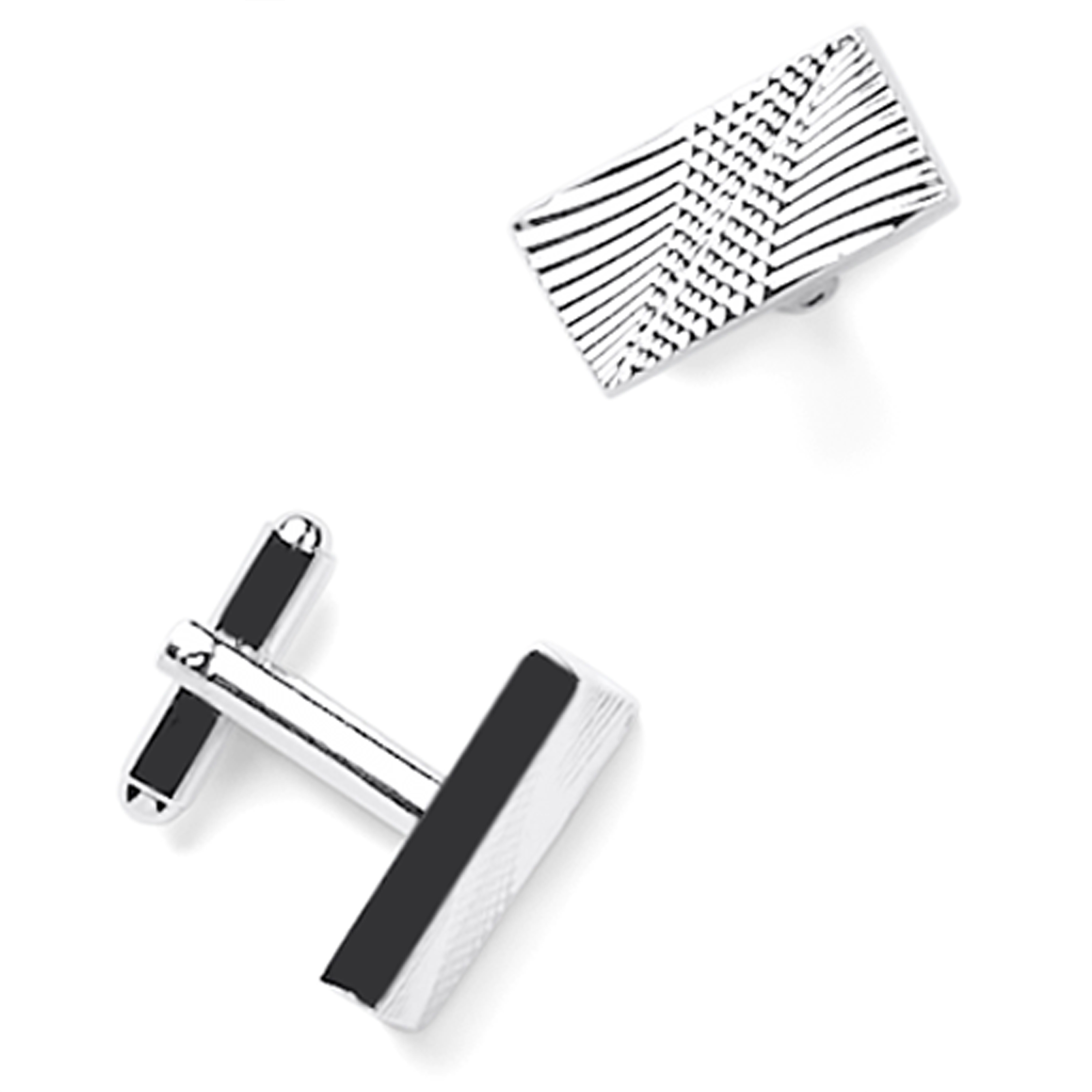 Silver-Tone Square Irregular Patterned Cufflinks | In stock! | Trendhim