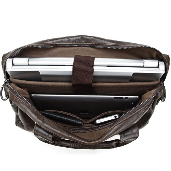 Dark Brown Leather Laptop Bag | In stock! | Delton Bags