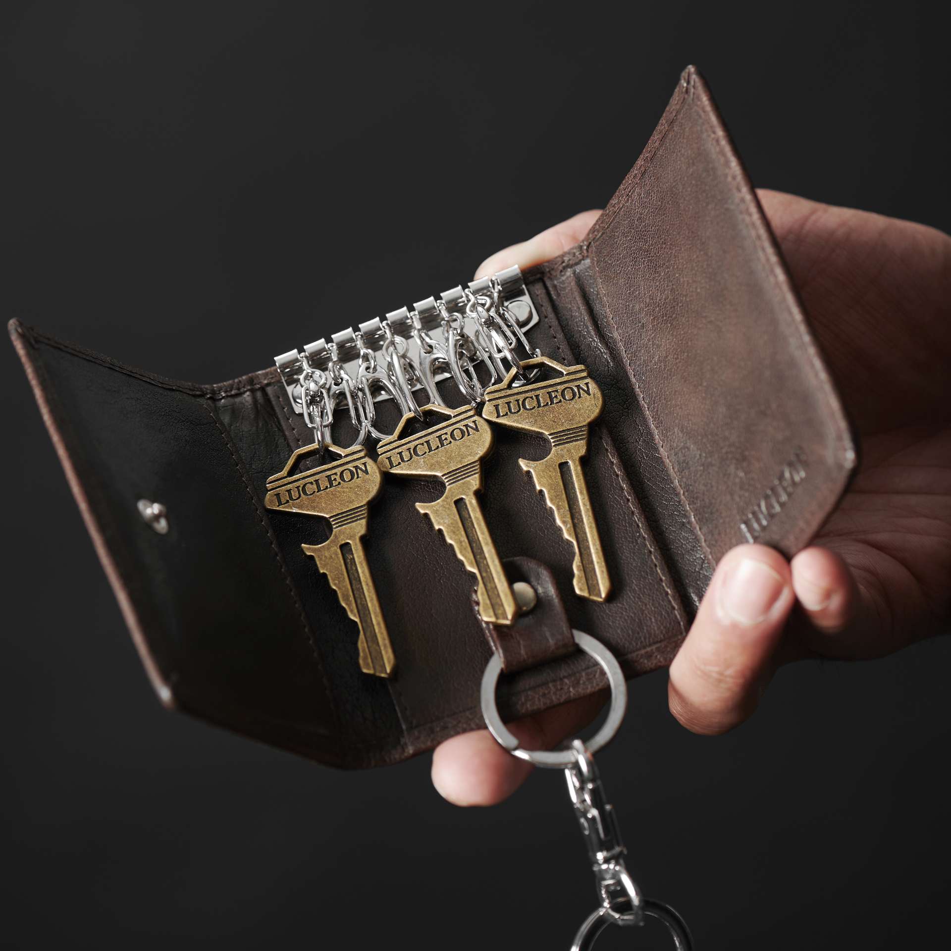 Montreal Brown RFID Leather Key Holder | In stock! | Lucleon