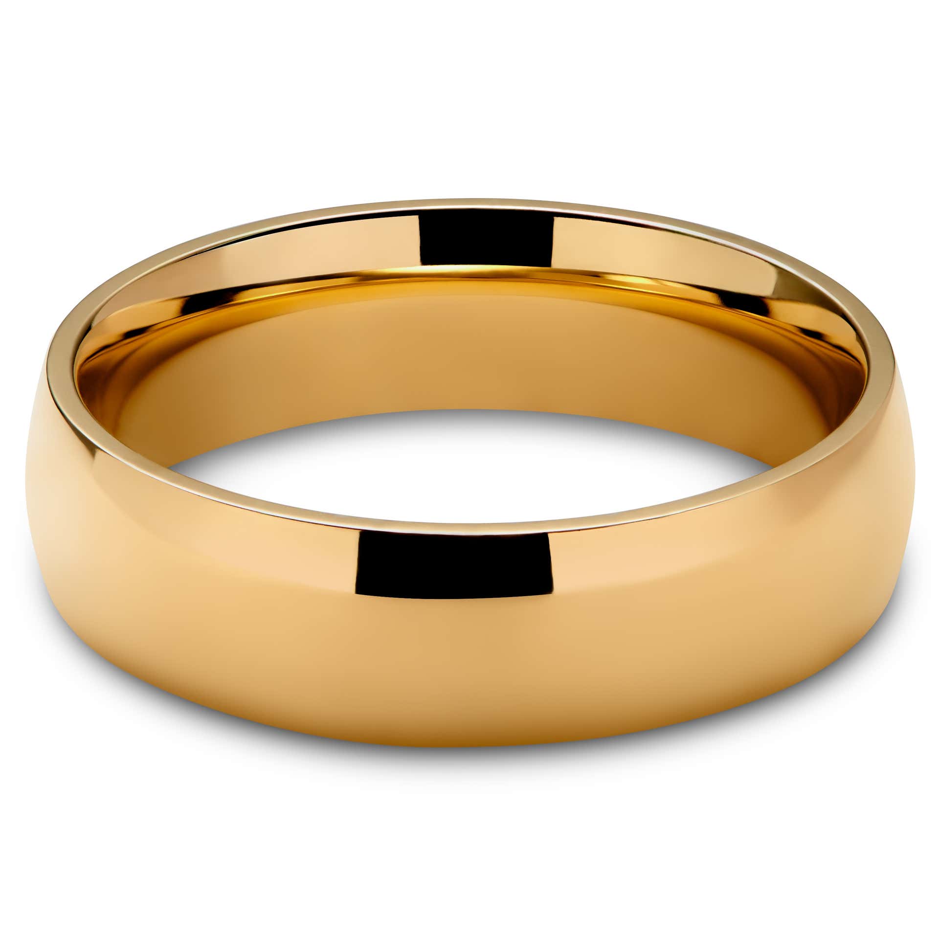 Aesop | 6 mm Polished Gold-Tone Titanium Ring | In stock! | Lucleon