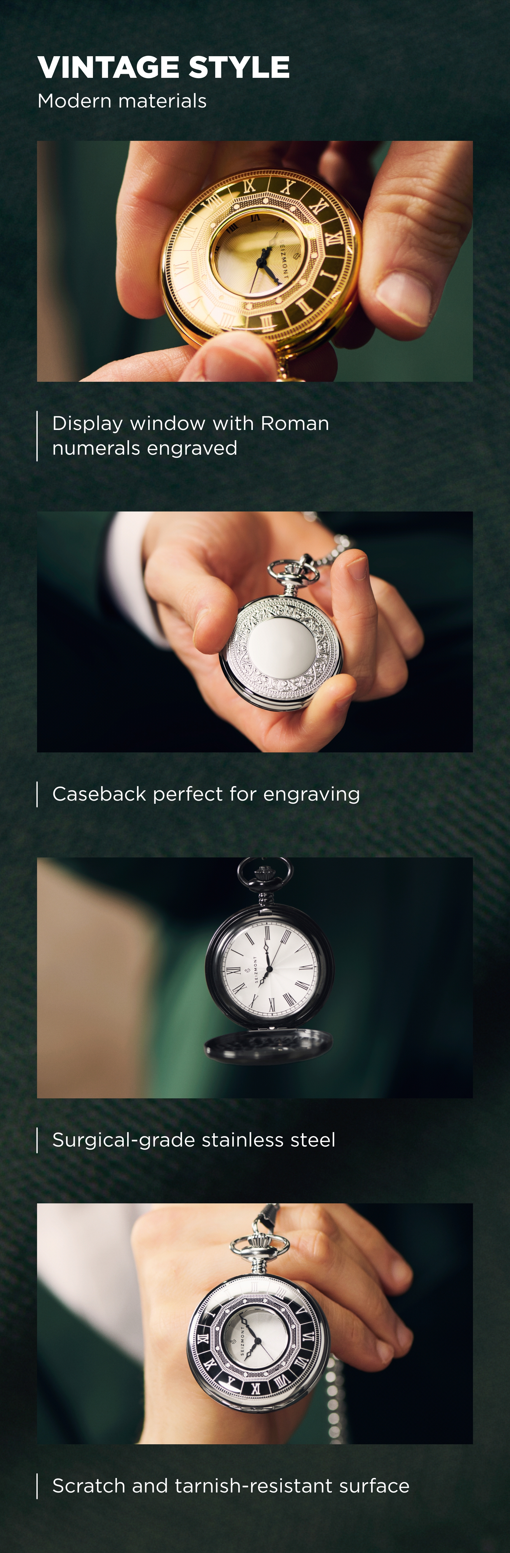 Altair | Gold-tone Half Hunter Pocket Watch | In stock! | Seizmont