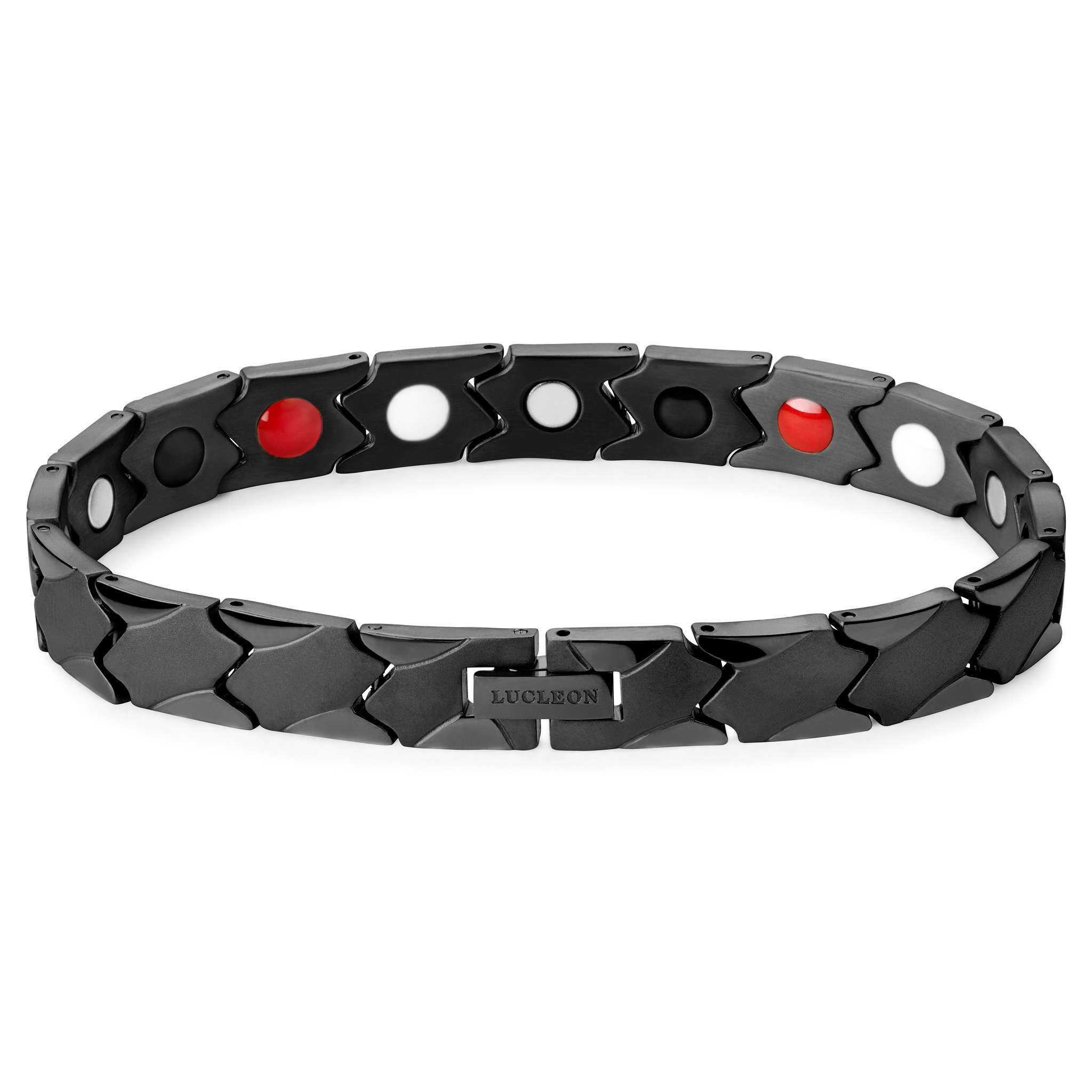 Pulseira Magnética Preta em Titânio Assimétrica | Em stock! | Lucleon