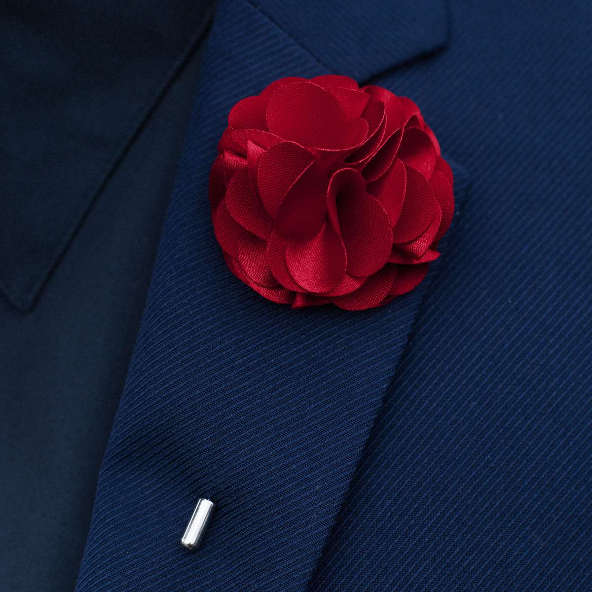 Luxurious Cherry-Red Lapel Flower | In stock! | Warren Asher