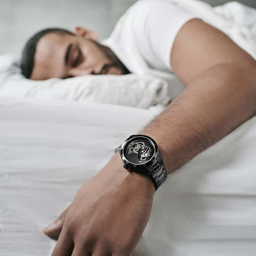 Dante II | Black Stainless Steel Skeleton Watch With Black Dial | In ...