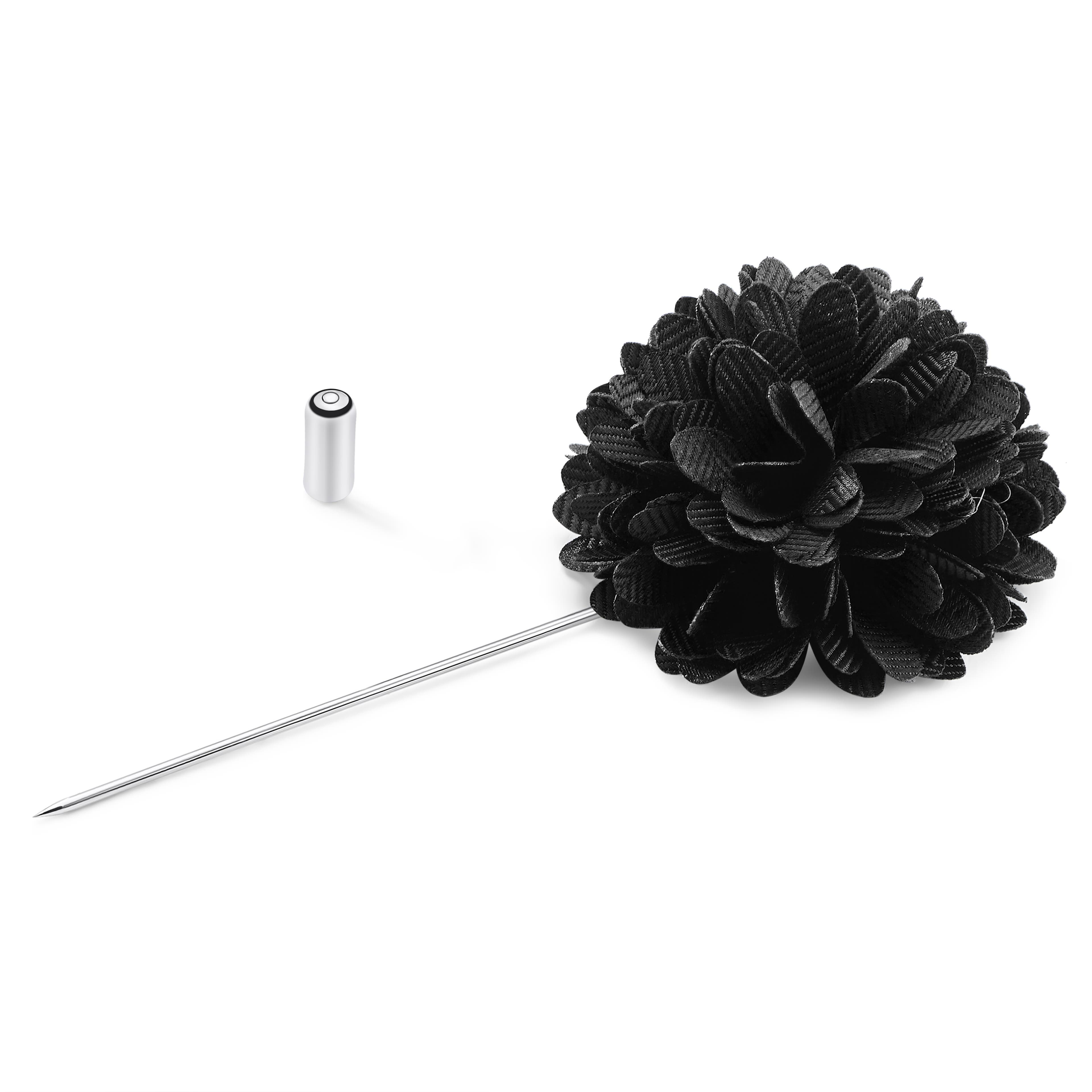 Magnolia Black Flower Lapel Pin In Stock Trendhim