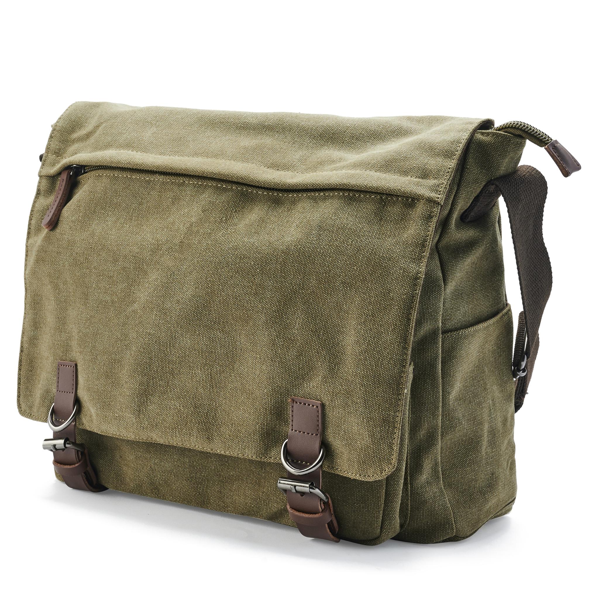 Legergroene Canvas Schoudertas Op Voorraad Trendhim legergroene-canvas-schoudertas-op-voorraad-trendhim