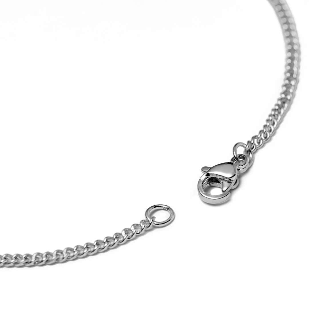 2mm Silver-Tone Stainless Steel Curb Chain Bracelet | In stock! | Lucleon
