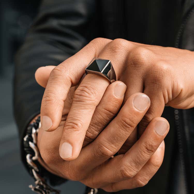 Makt | Black Stainless Steel With Square Black Onyx Ring | In stock ...