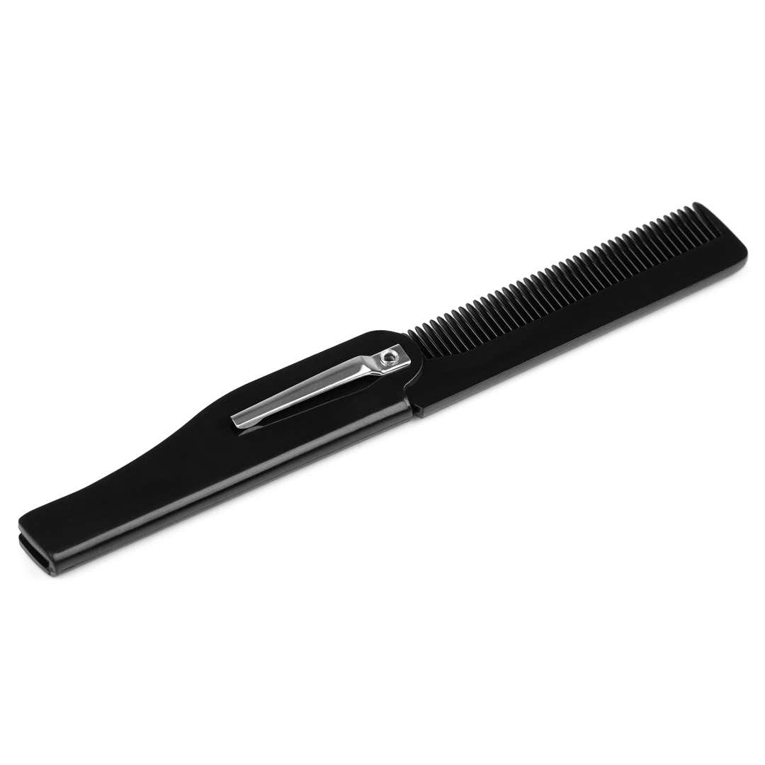 Black Fine-Toothed Folding Pocket Comb | In stock! | Collin Rowe