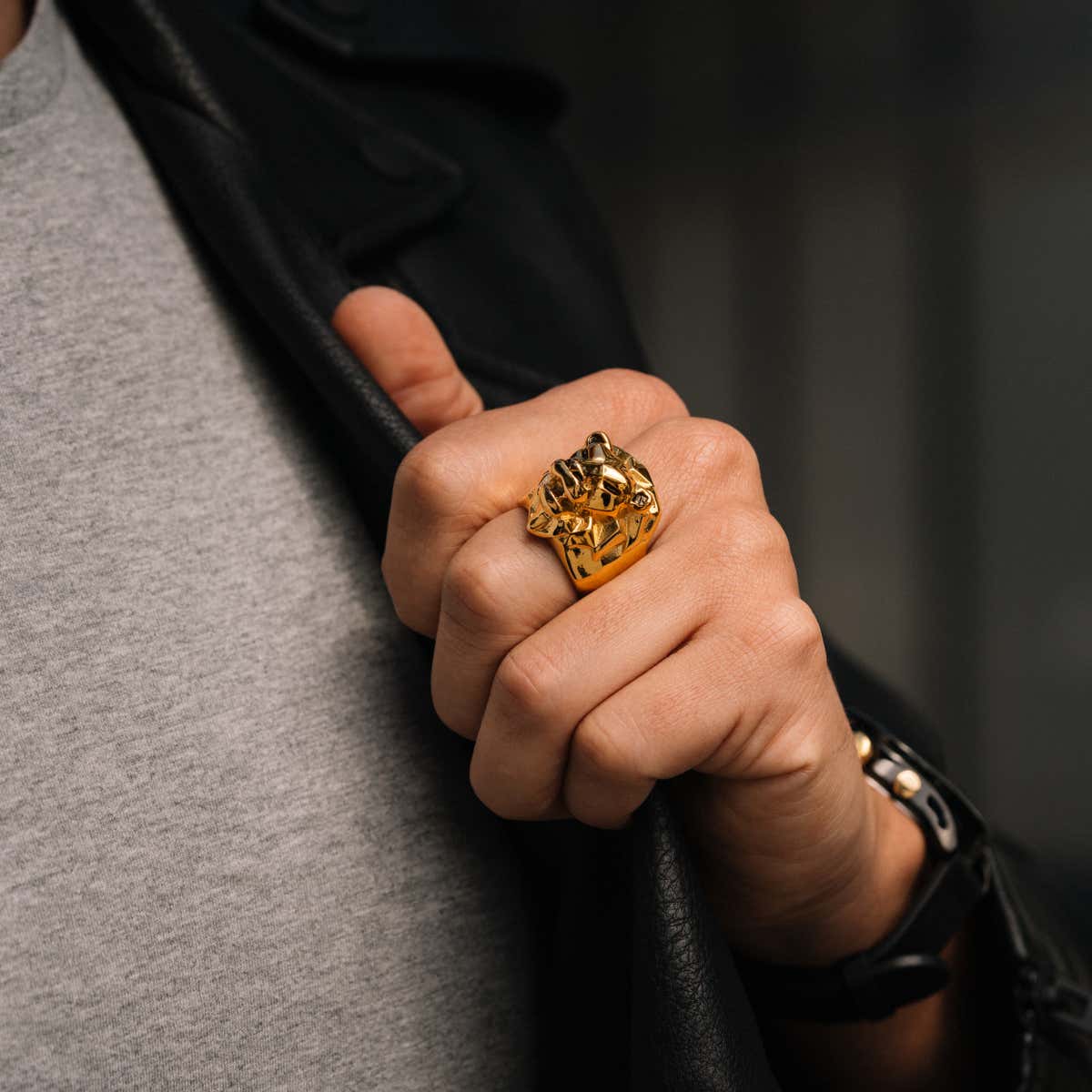 Mack | Gold-Tone Lion Ring | In stock! | Moody Mason