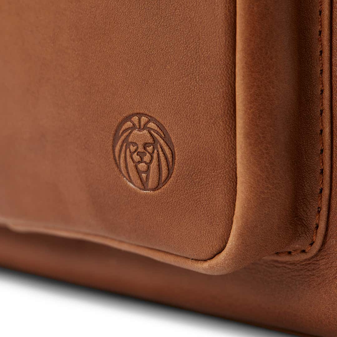 Lincoln | Tan & Dark Brown Leather Crossbody Bag | In stock! | Lucleon