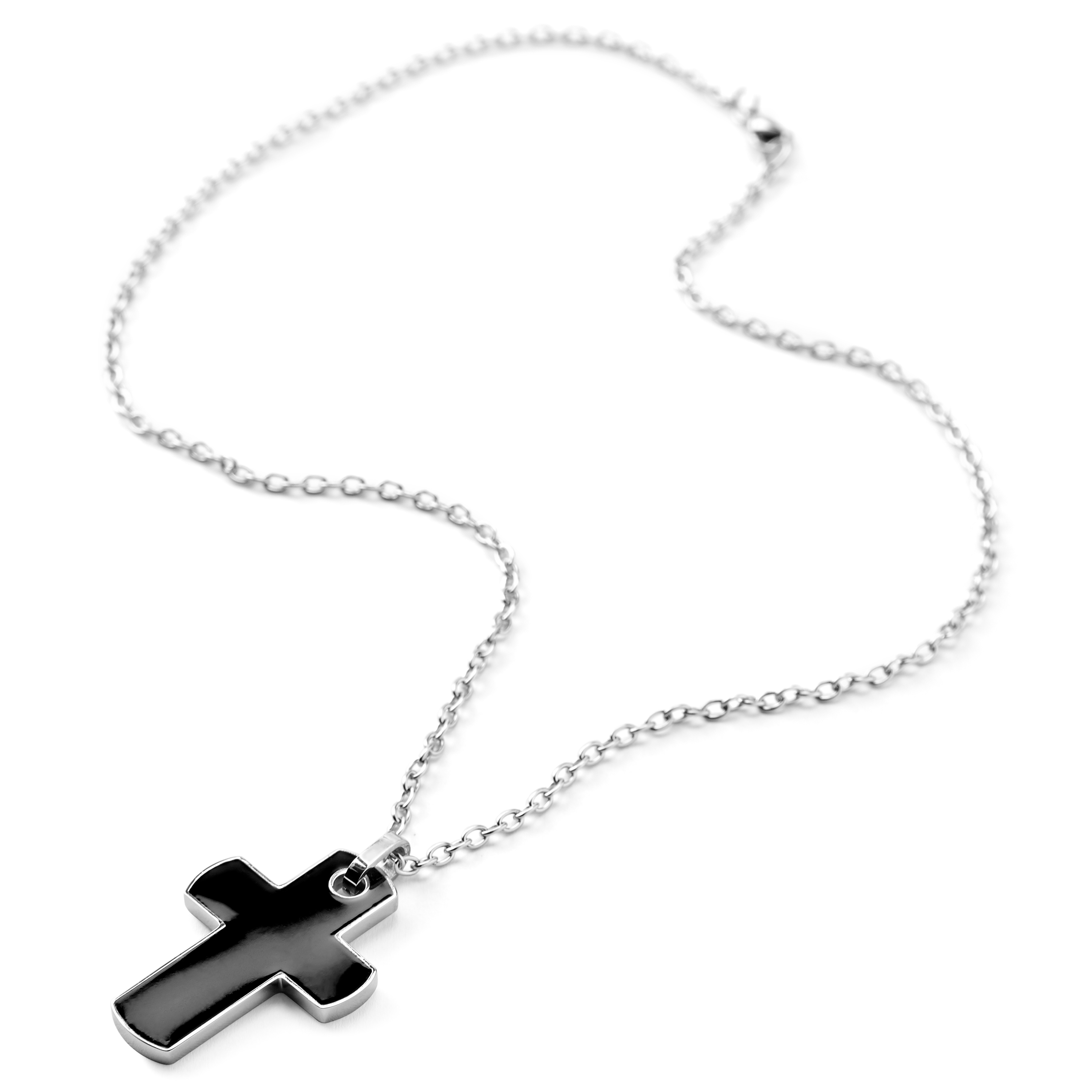 Rounded Black Cross Necklace | In stock! | Fort Tempus