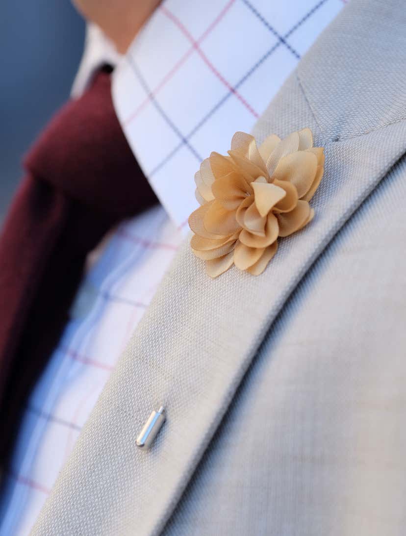 Tan Flower Lapel Pin | In stock! | Warren Asher