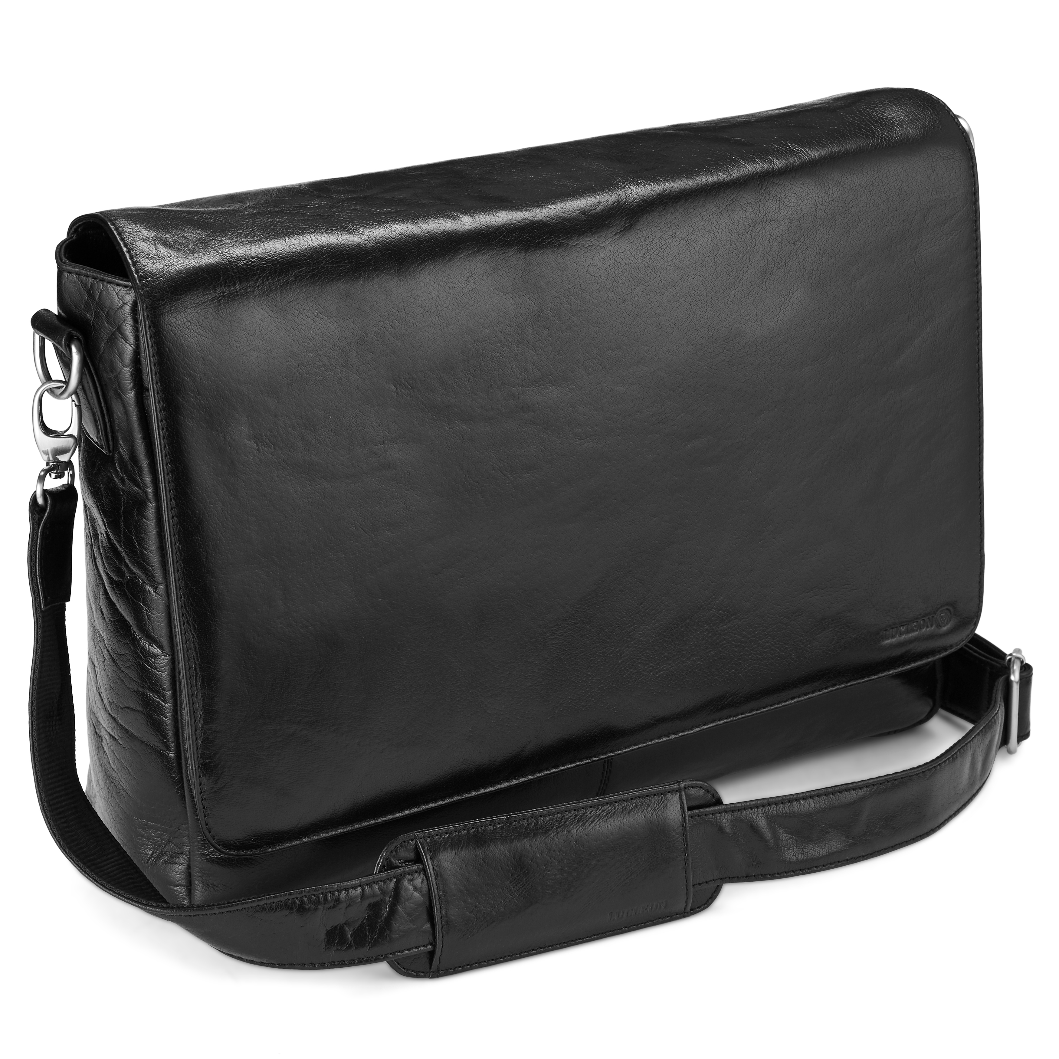 California Schwarze Leder Messenger Tasche | Auf Lager! | Lucleon