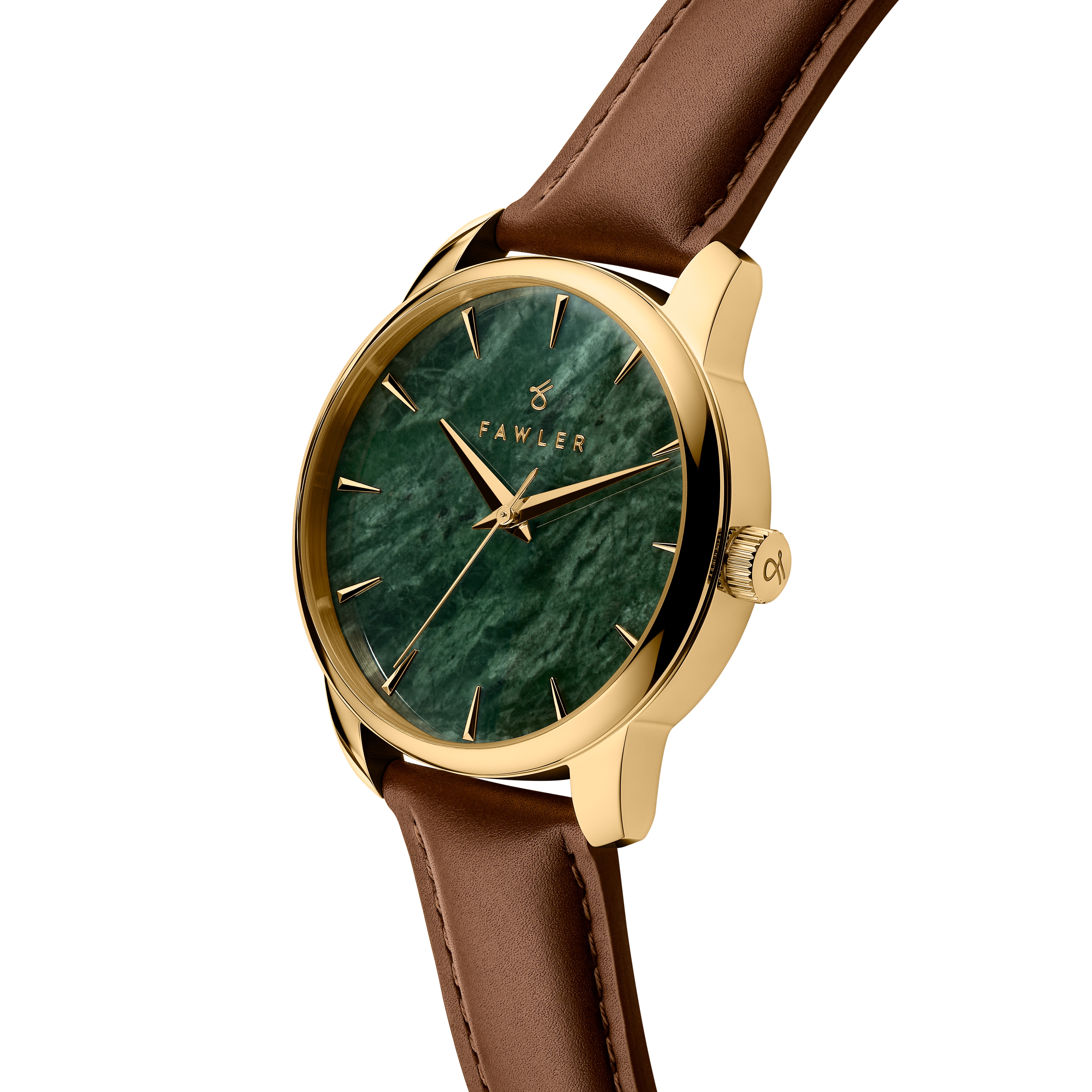 Beleza | Gold-tone Stainless Steel Green Marble Watch | In stock! | Fawler