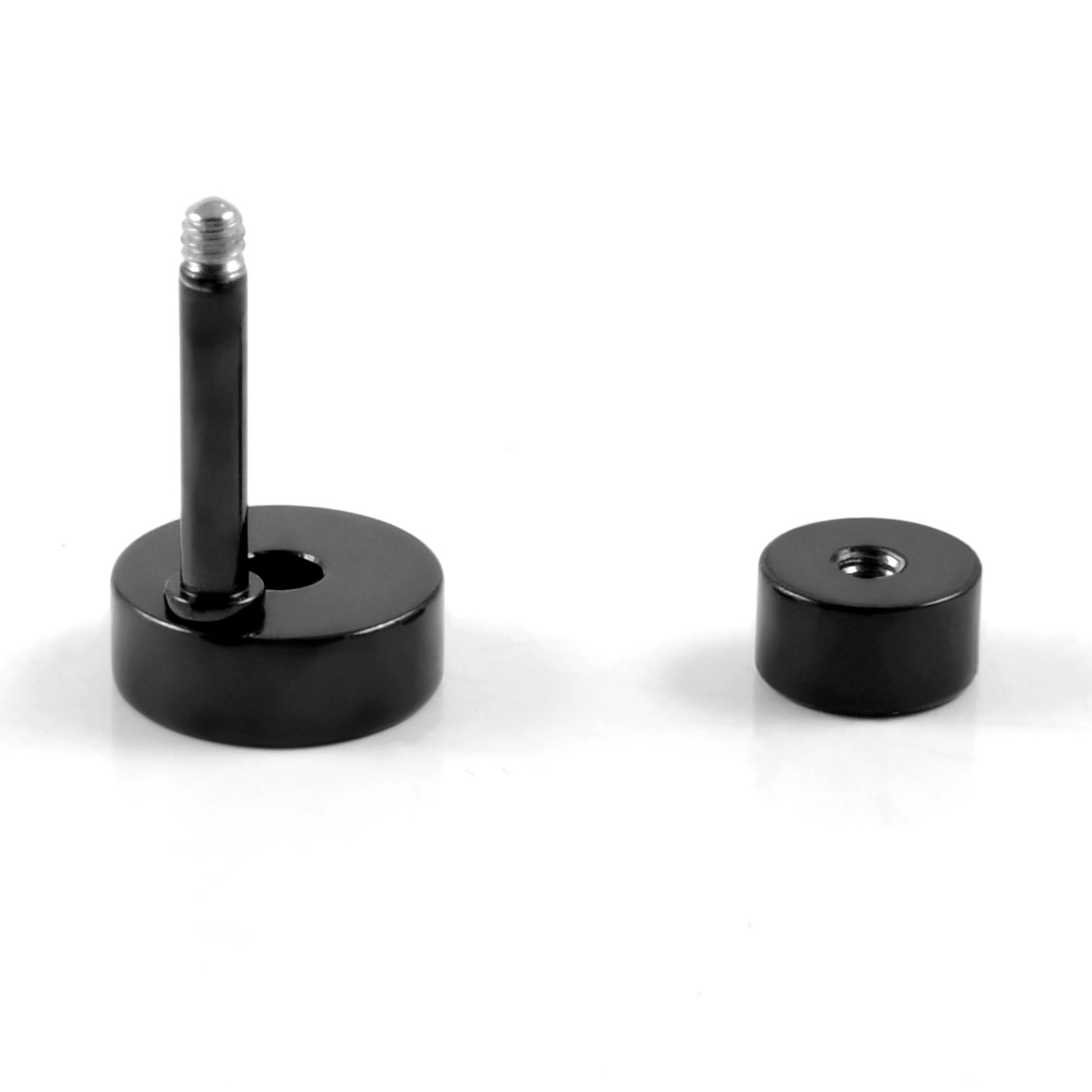 6mm Cirkel Sort Stud Ørering | På lager! | Lucleon
