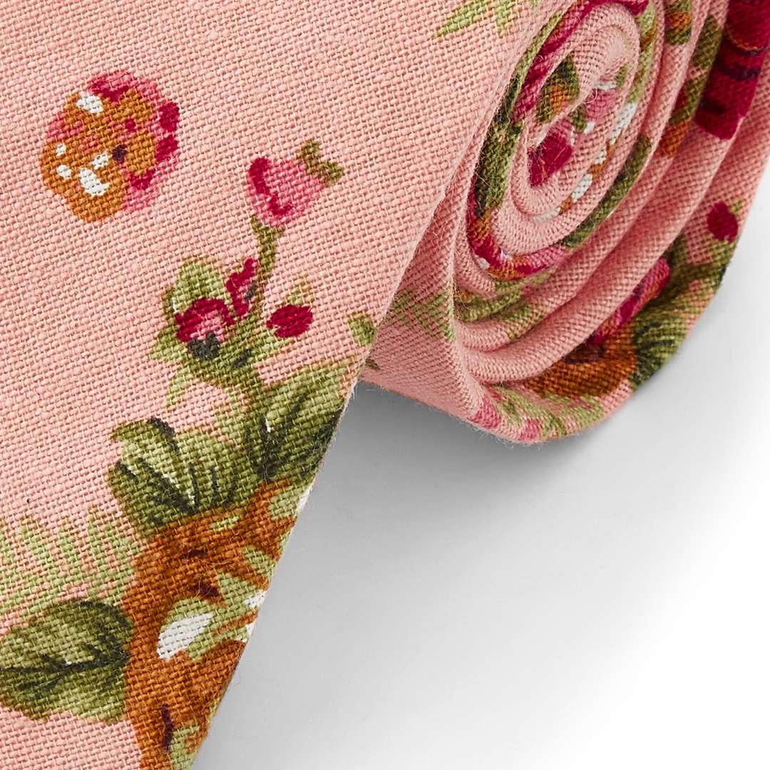 Salmon Pink Floral Tie | In stock! | Tailor Toki