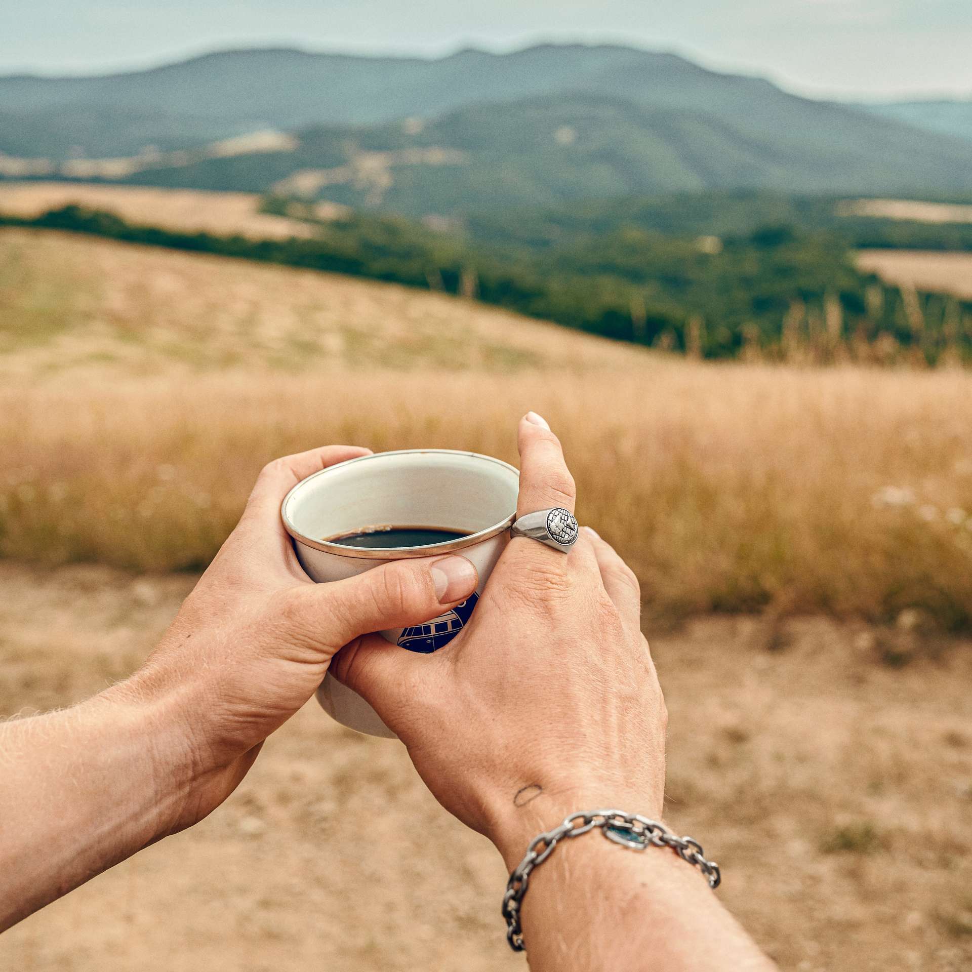 Atlas | Сребрист стоманен пръстен печат с карта на света | В наличност ...