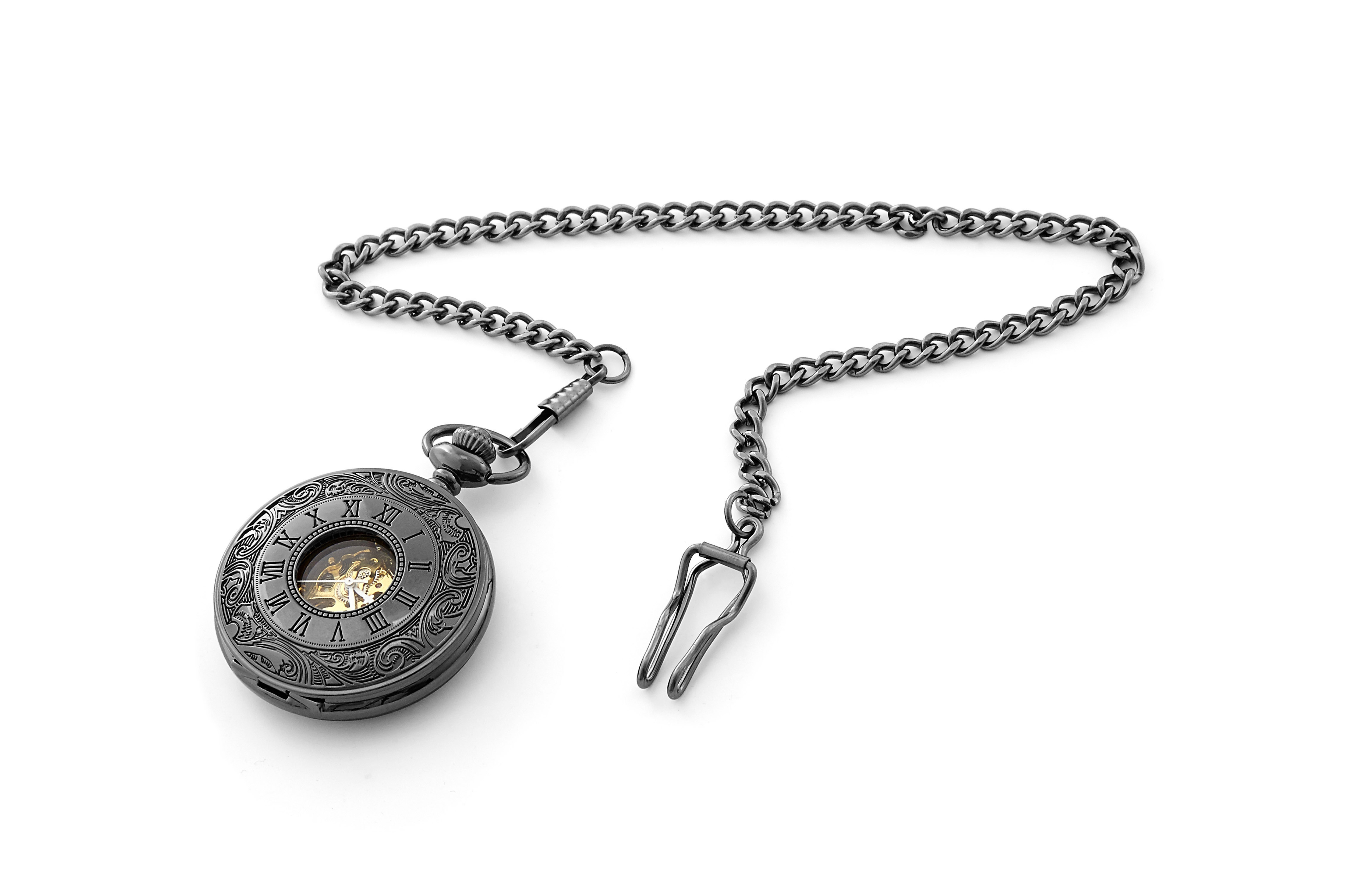 The Fort Tempus All Black Ornate Pocket Watch Series Manual