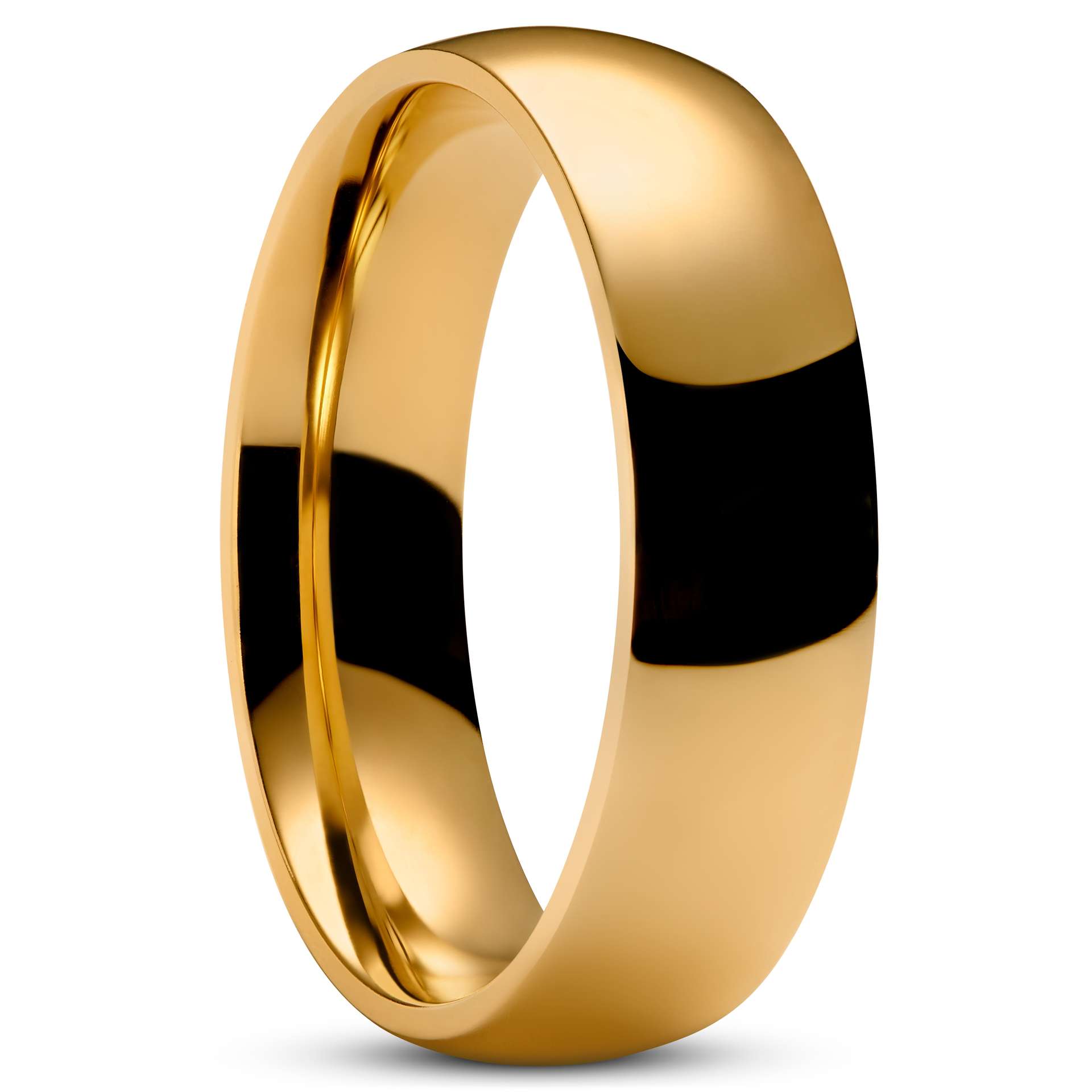 Aesop | 6 mm Polished Gold-Tone Titanium Ring | In stock! | Lucleon