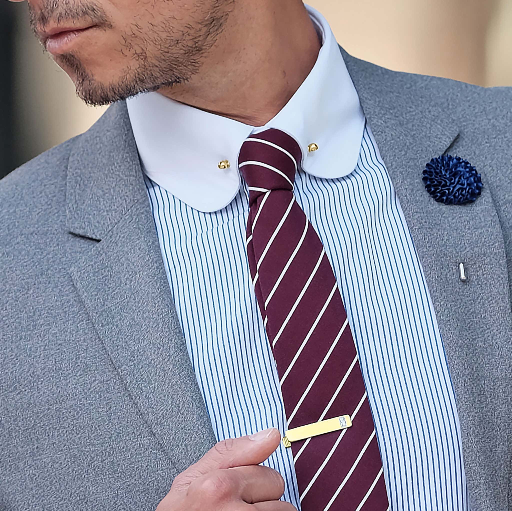 Gold-Tone Globe Head Collar Bar | In stock! | Warren Asher