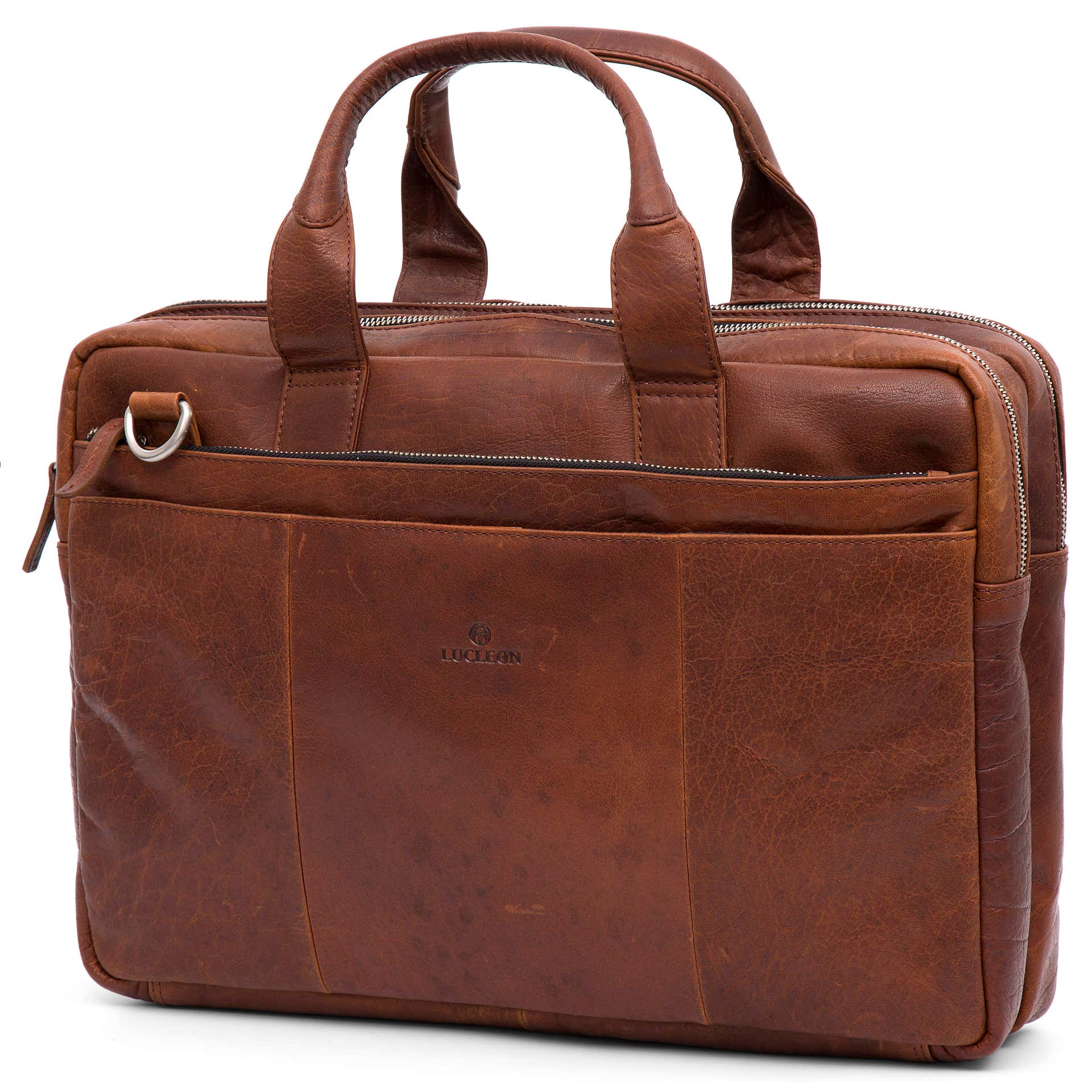 Montreal Tan Leather Laptop Bag | Lucleon | Free shipping